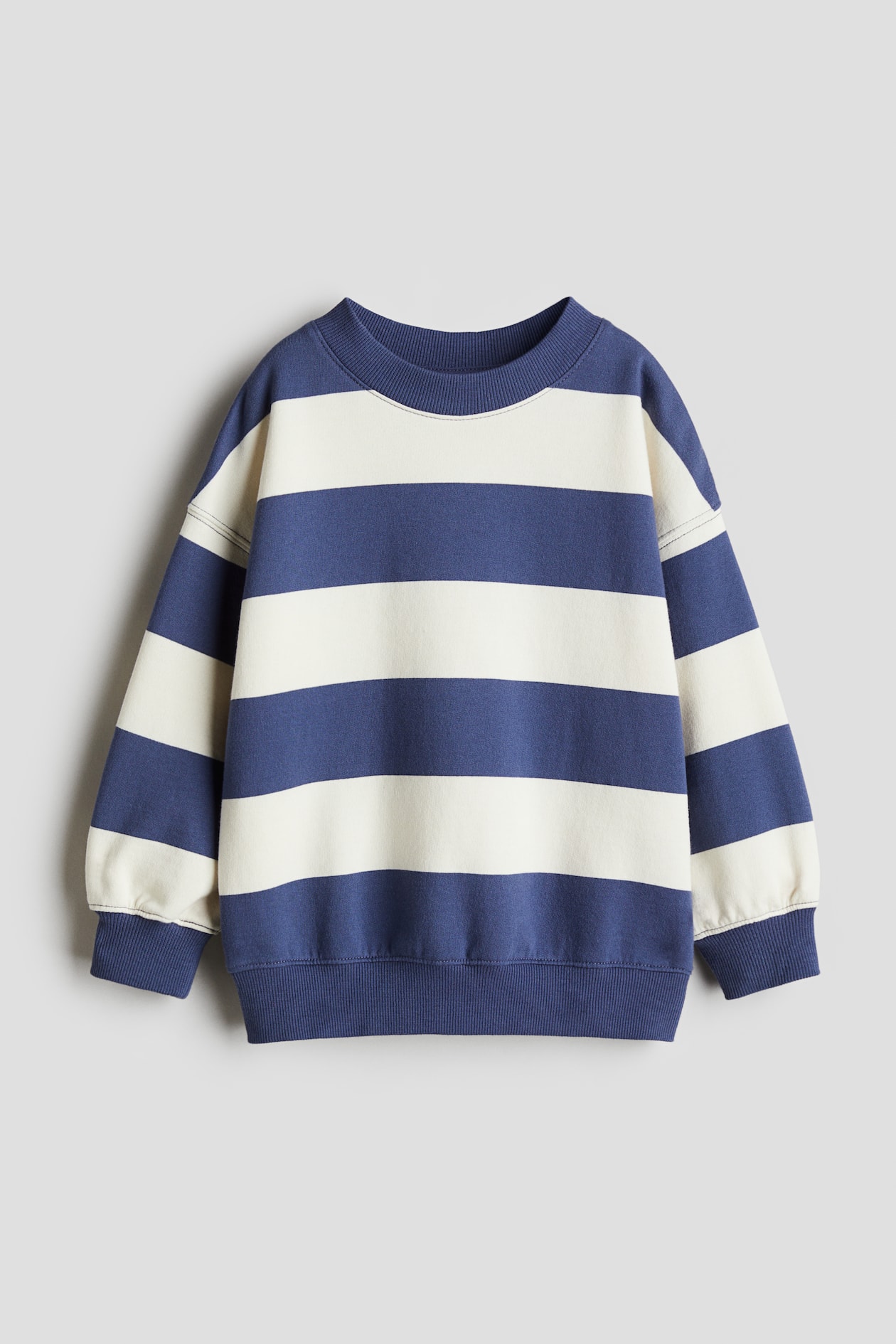 Chandail grande taille à l'intérieur brossé - Bleu foncé/rayé - Kids ...