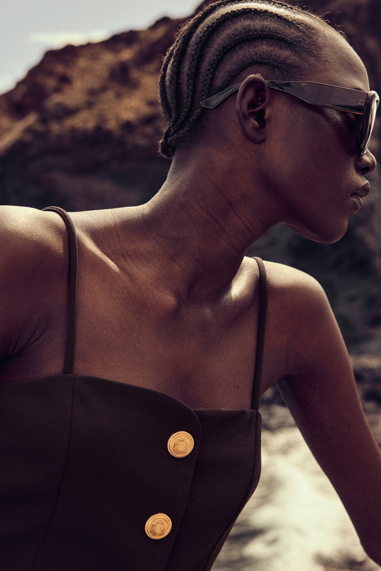 Women's Dark brown Cropped strappy top | H&M GB