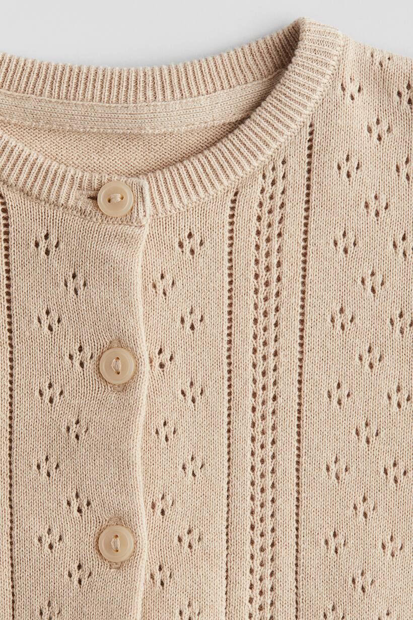 Beige Pattern-knit Cotton Cardigan for kids | H&M CA