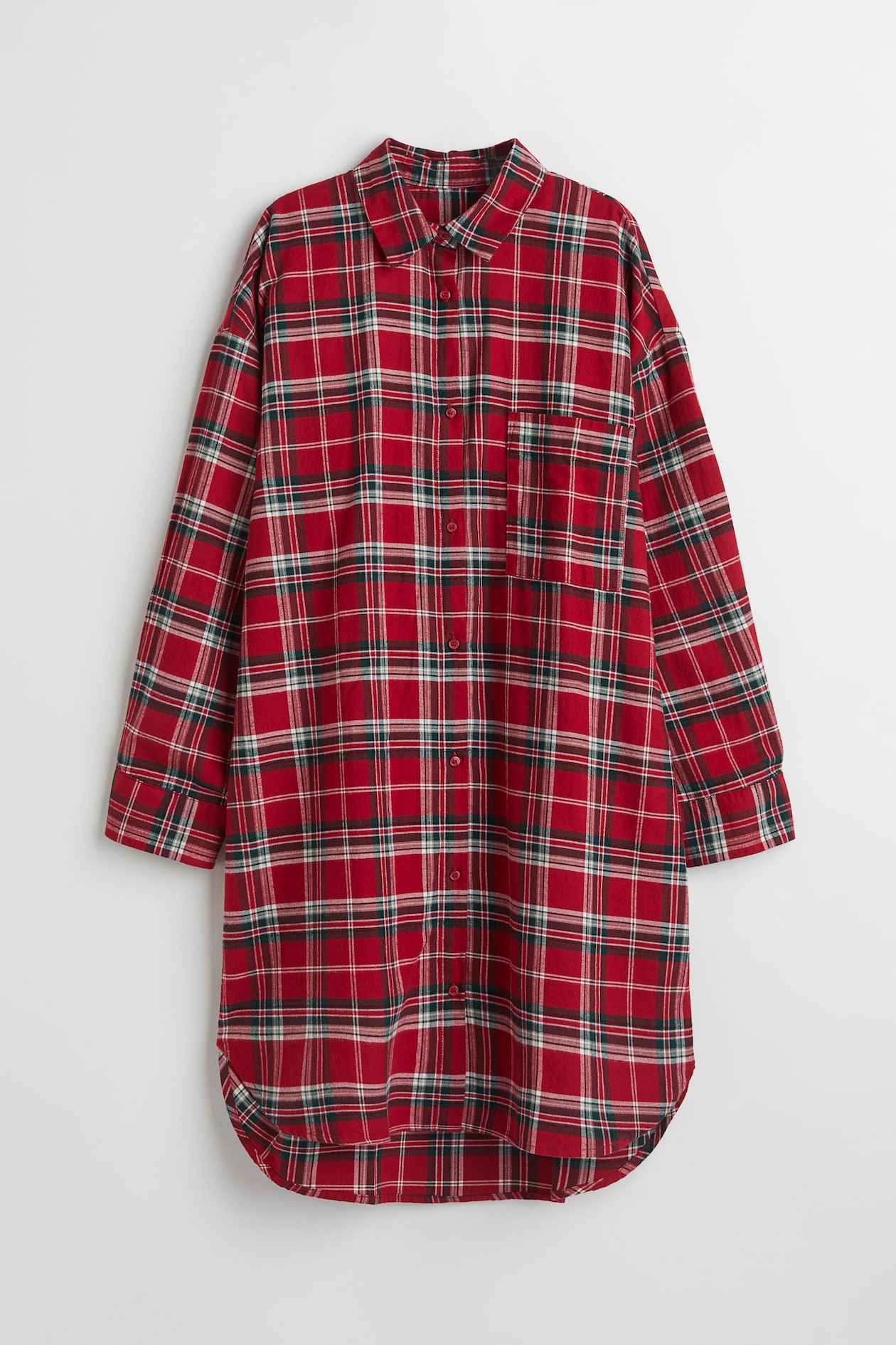 Nachthemd aus Flanell - Rot/Kariert - Ladies | H&M DE