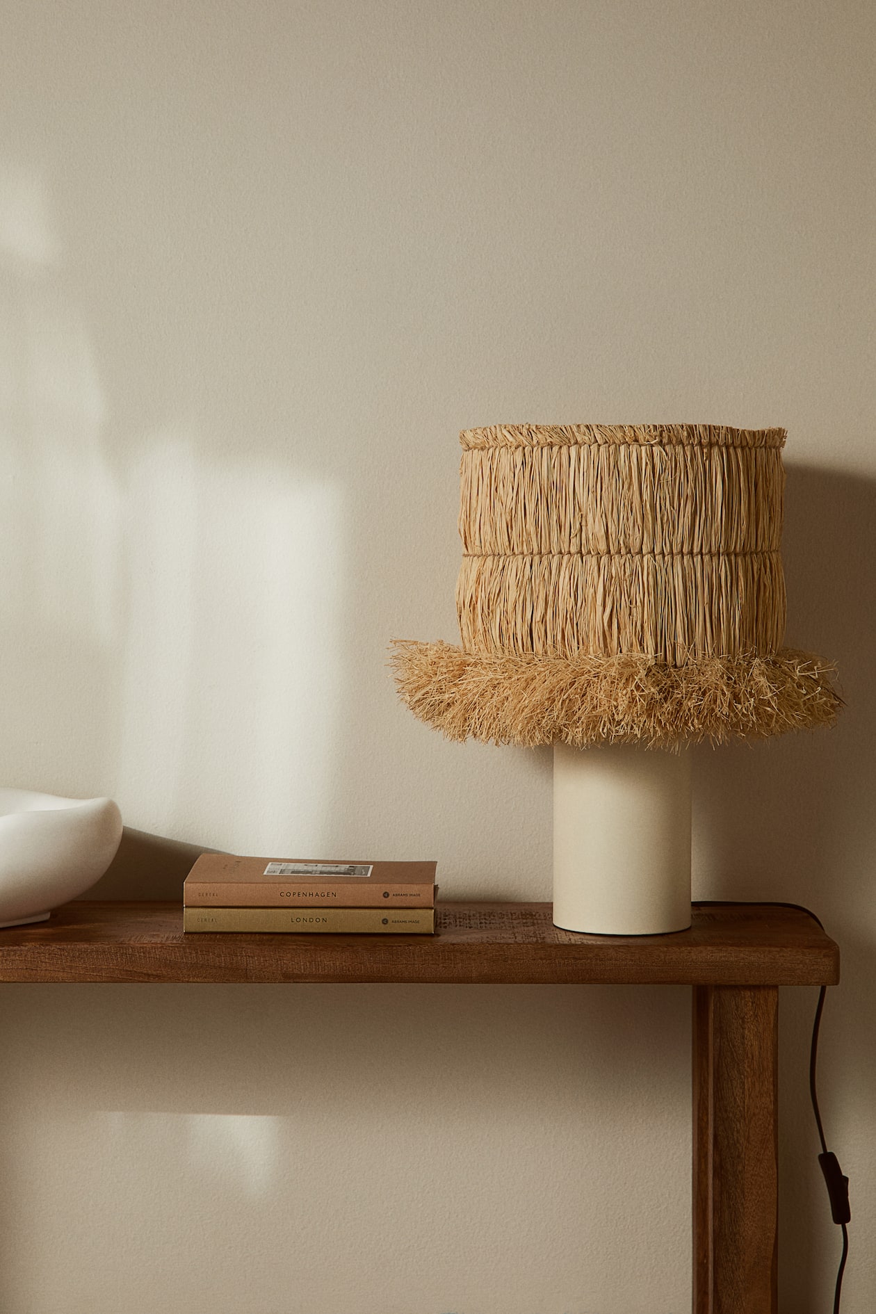 Straw table lamp - Beige - Home All | H&M GB