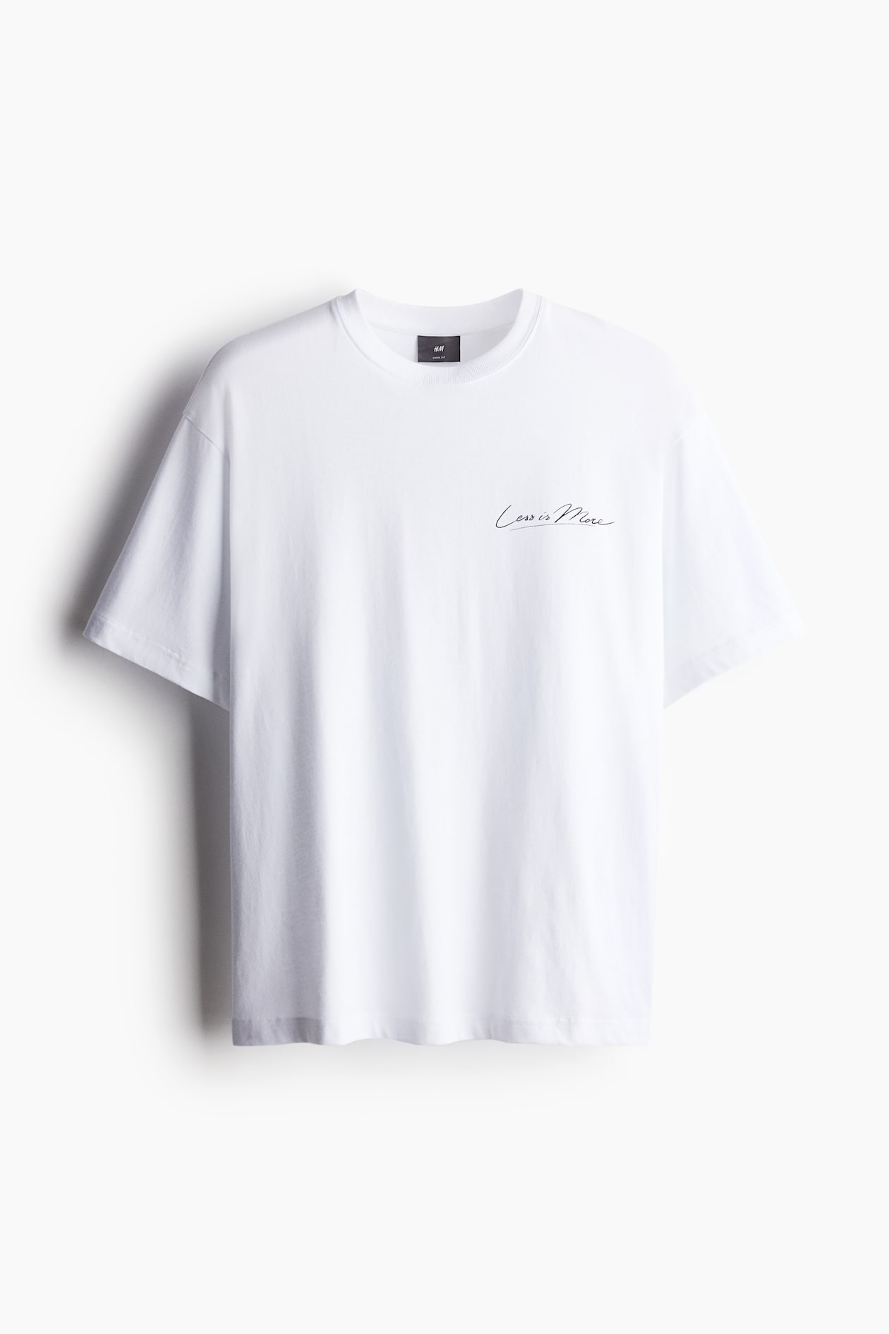 Men’s White/Less Is More Loose Fit Printed T-shirt | H&M CA