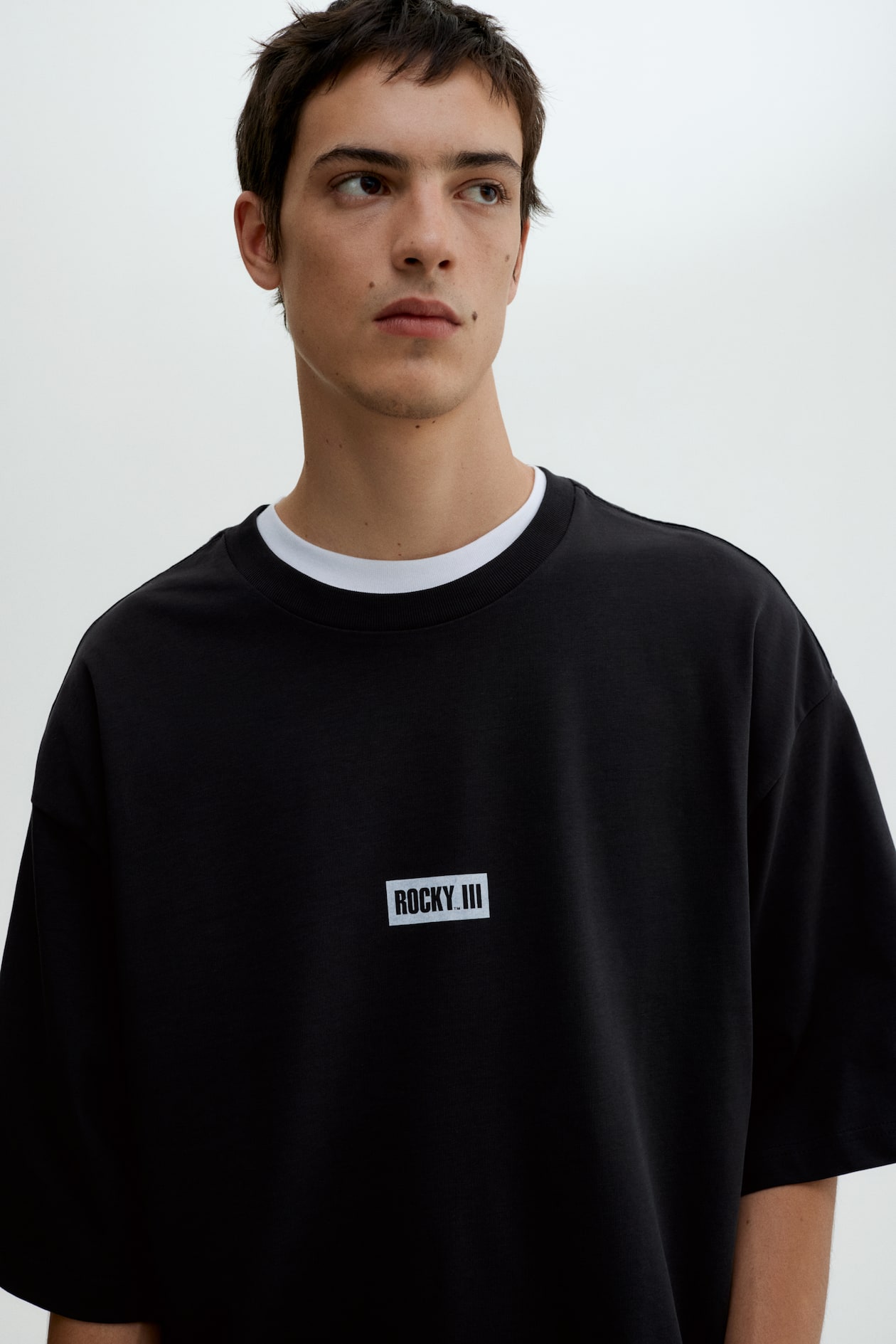 オーバーサイズフィット プリントTシャツ - ブラック／ロッキー - Men | H&M JP