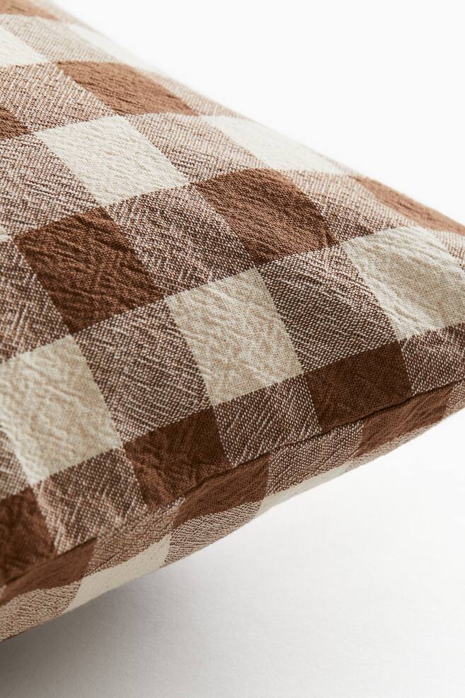 Gingham-Checked Cotton Cushion Cover - Brown/gingham check - Home All ...