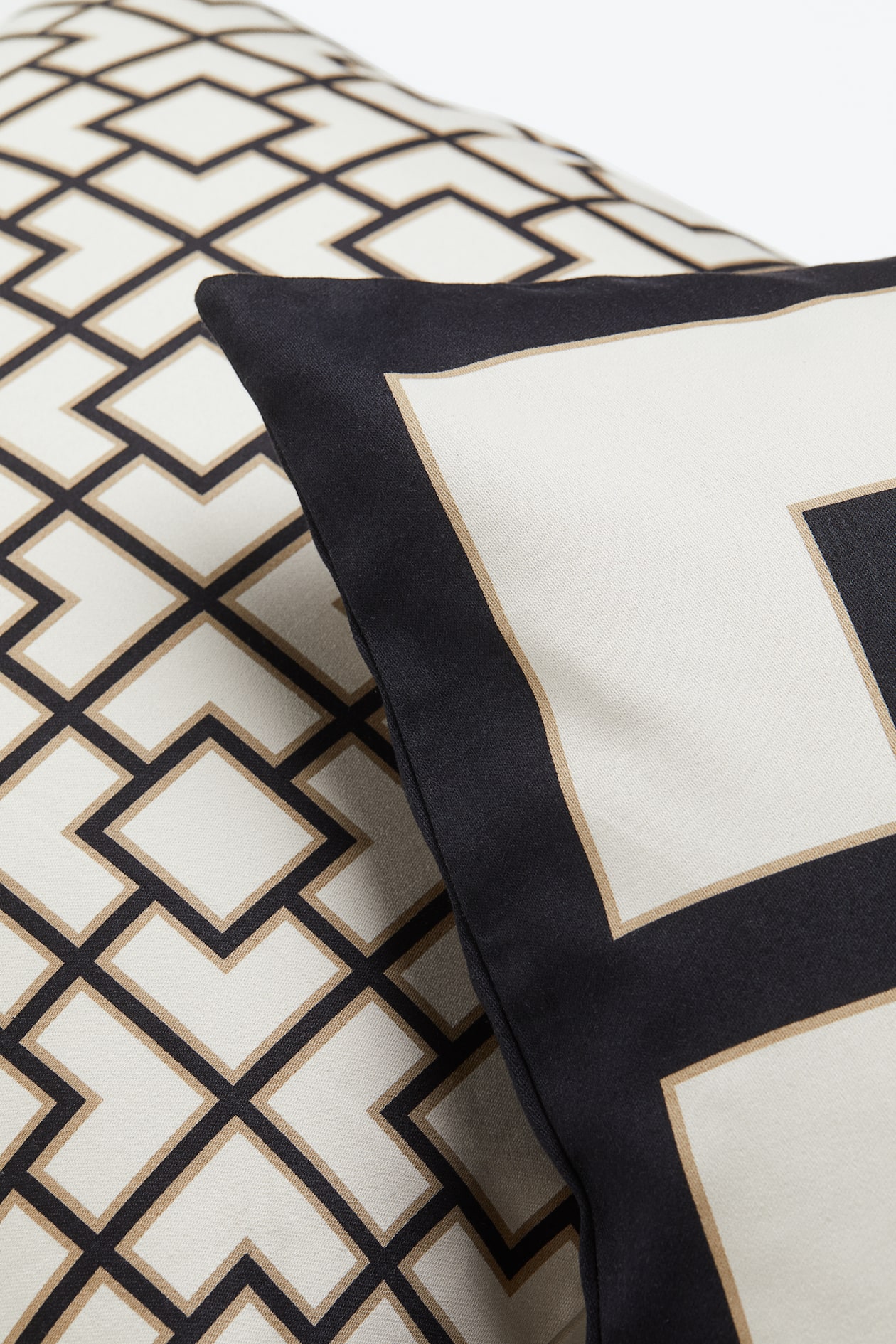 Light beige/patterned 2-pack Satin Cushion Covers at H&M Home | H&M US