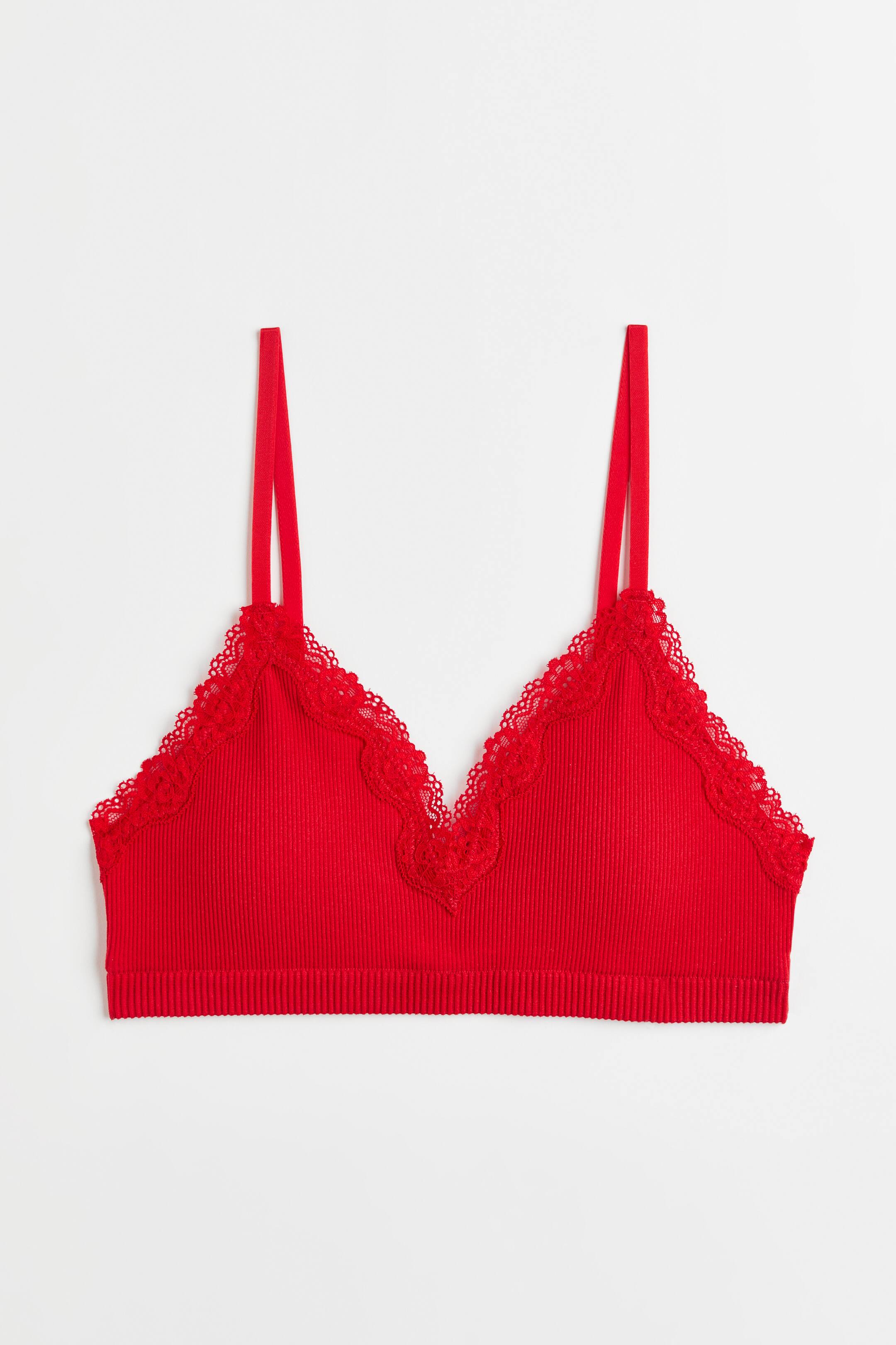 Seamless Padded Bra - Bright red - Ladies | H&M AU