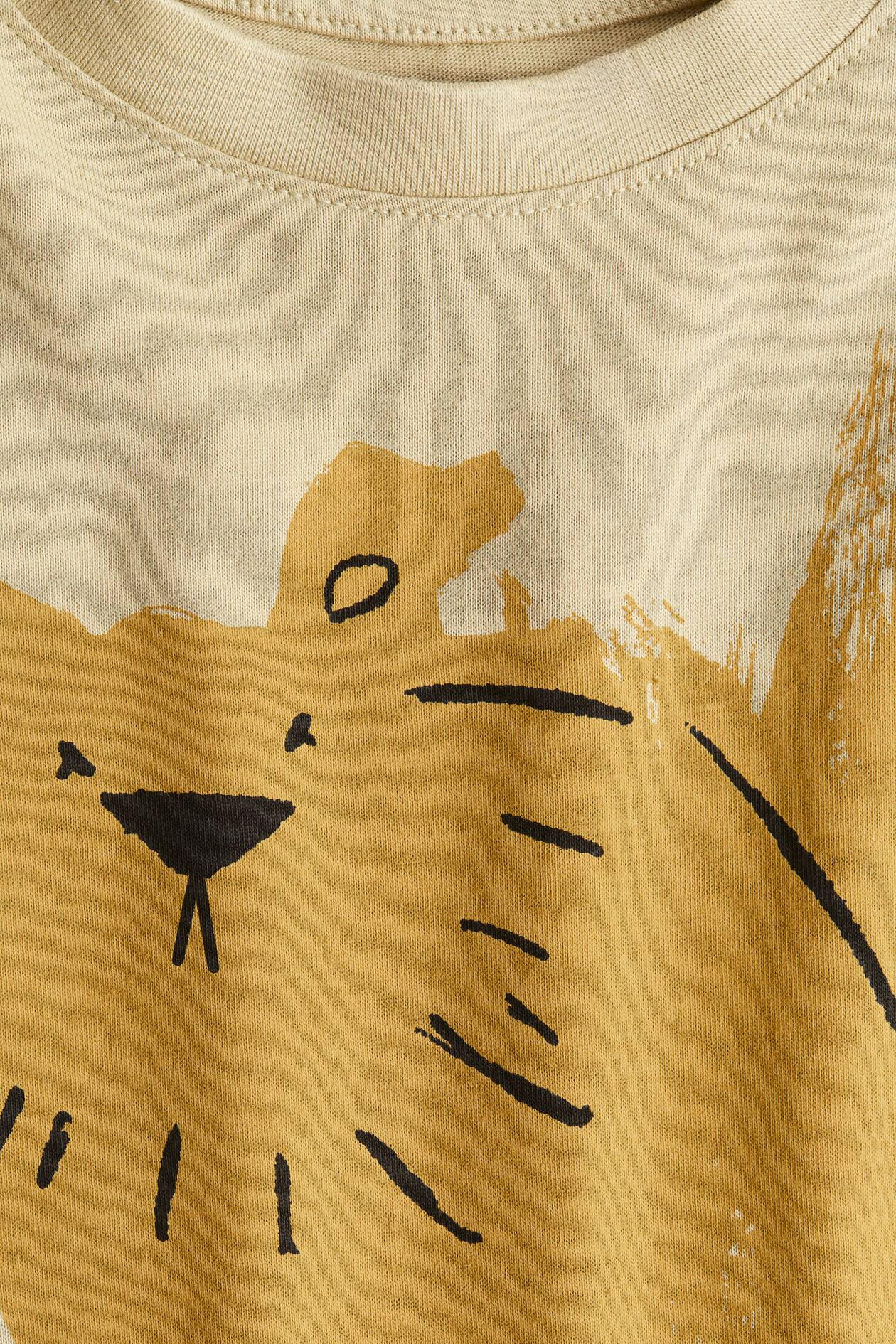 Beige/Lion Long-sleeved T-shirt for kids | H&M IN