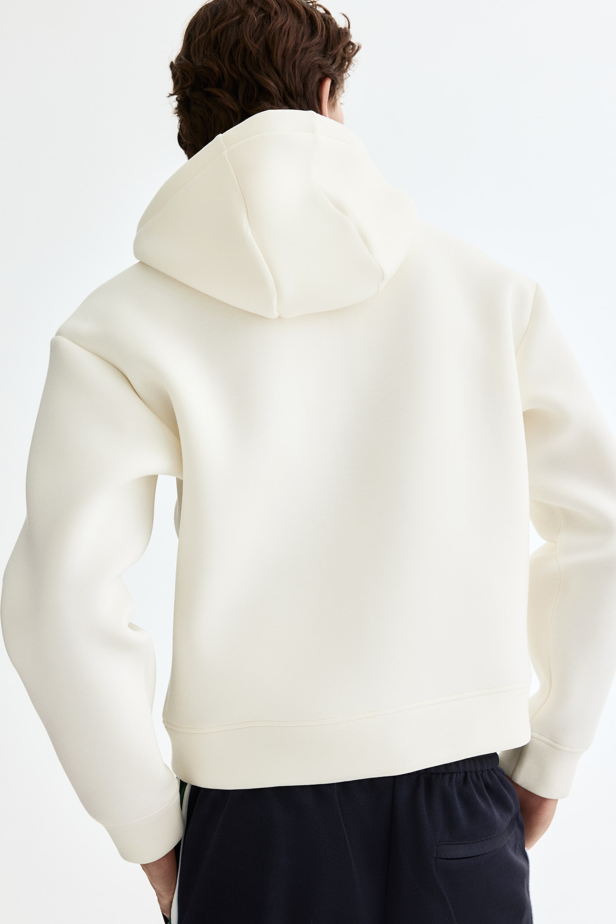 Men’s Cream Loose Fit Scuba Zip-through hoodie | H&M IN