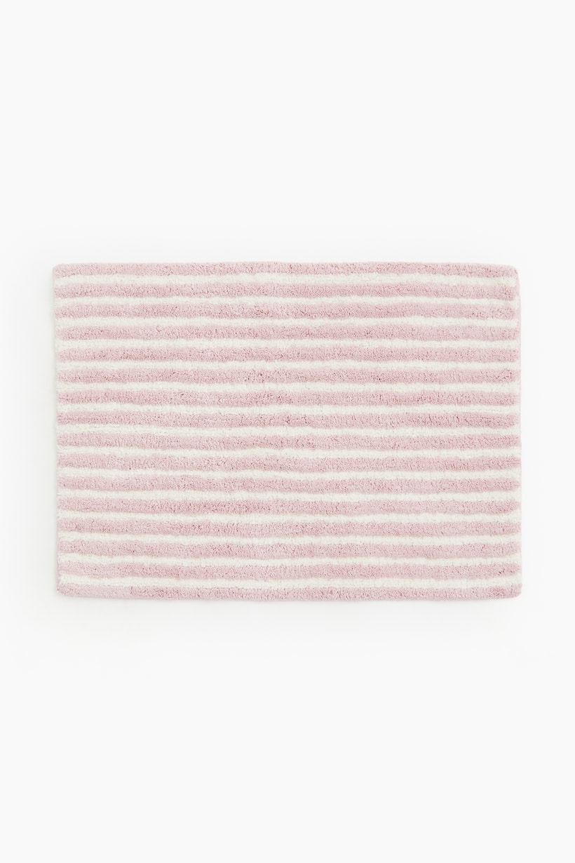 Tufted Cotton Bath Mat - Light pink/striped - Home All | H&M US