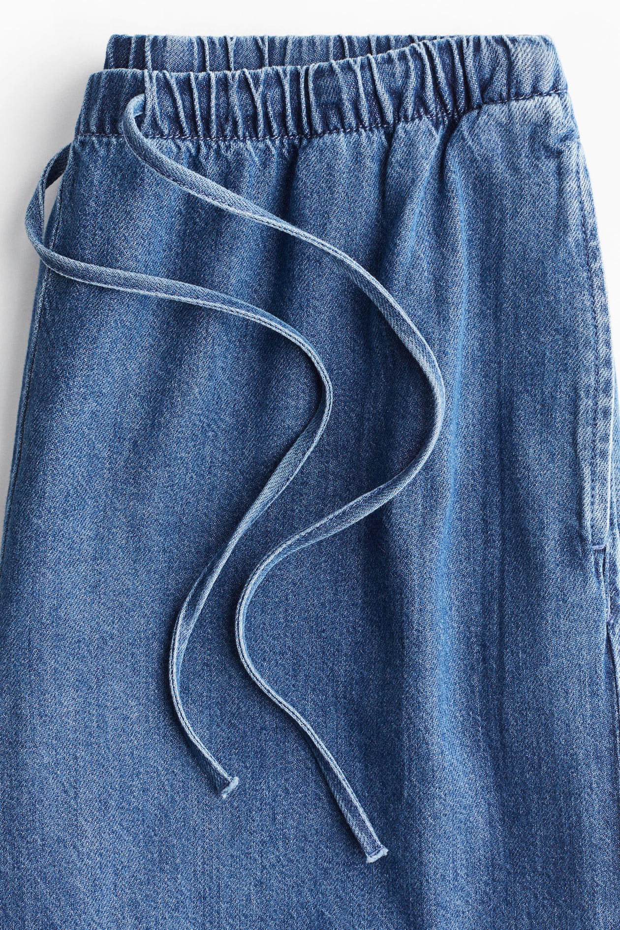 Women's Denim blue Feather Soft Denim Drawstring Pants | H&M CA