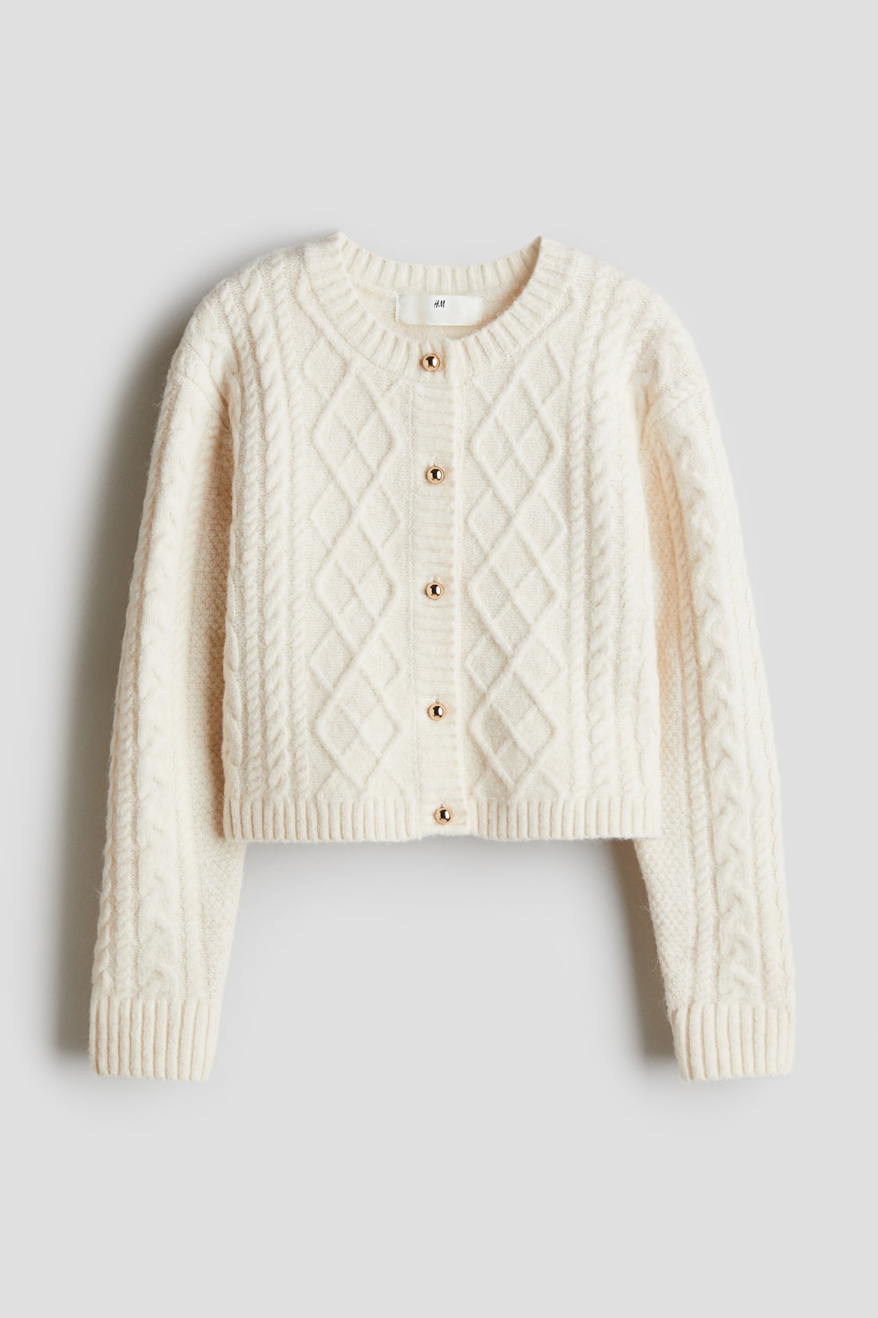 Cable-Knit Cardigan - White - Kids | H&M US