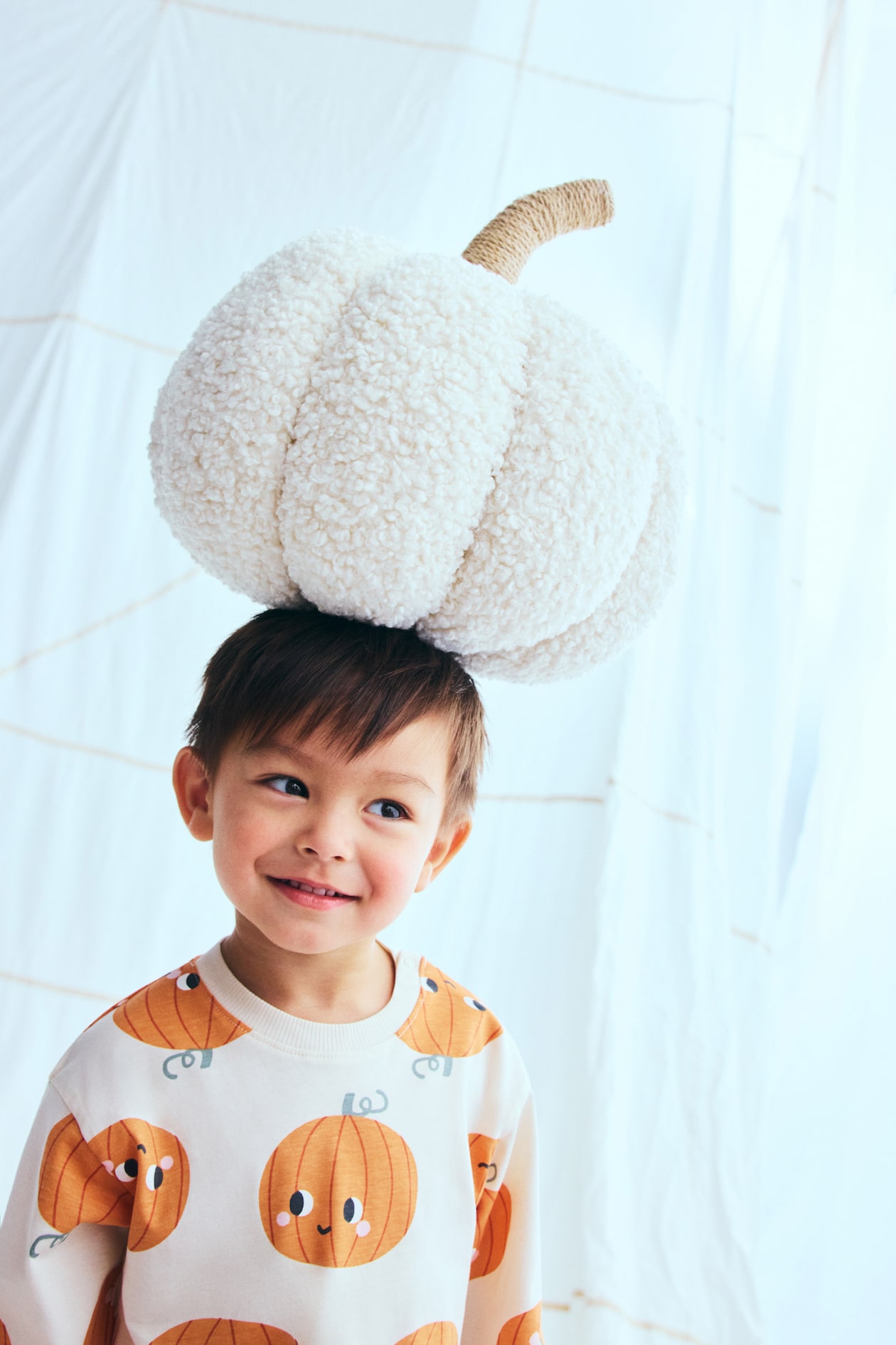 2-Piece Printed Cotton Set - Light beige/pumpkins - Kids | H&M US