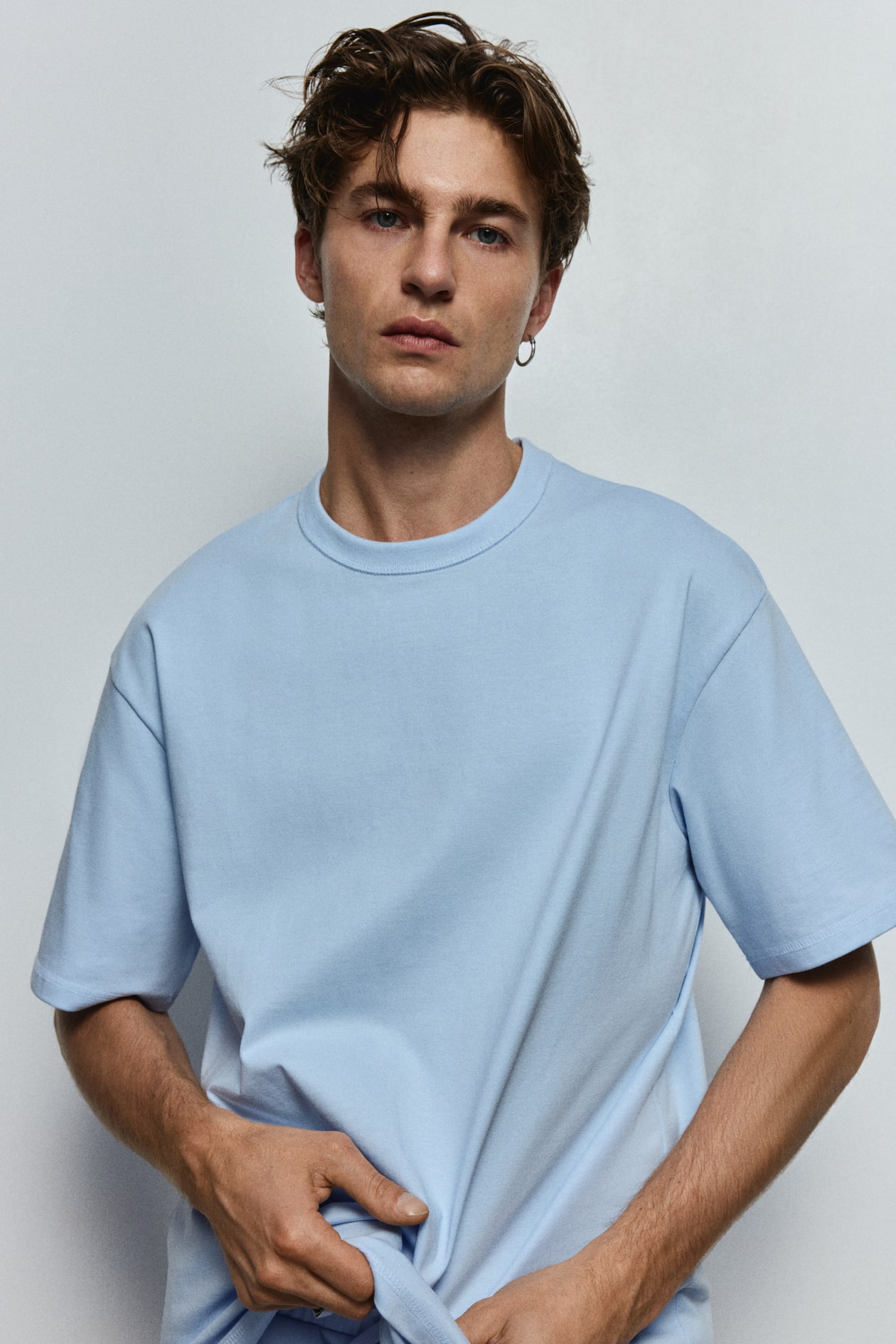 COOLMAX® Loose Fit T-shirt - Light blue - Men | H&M US