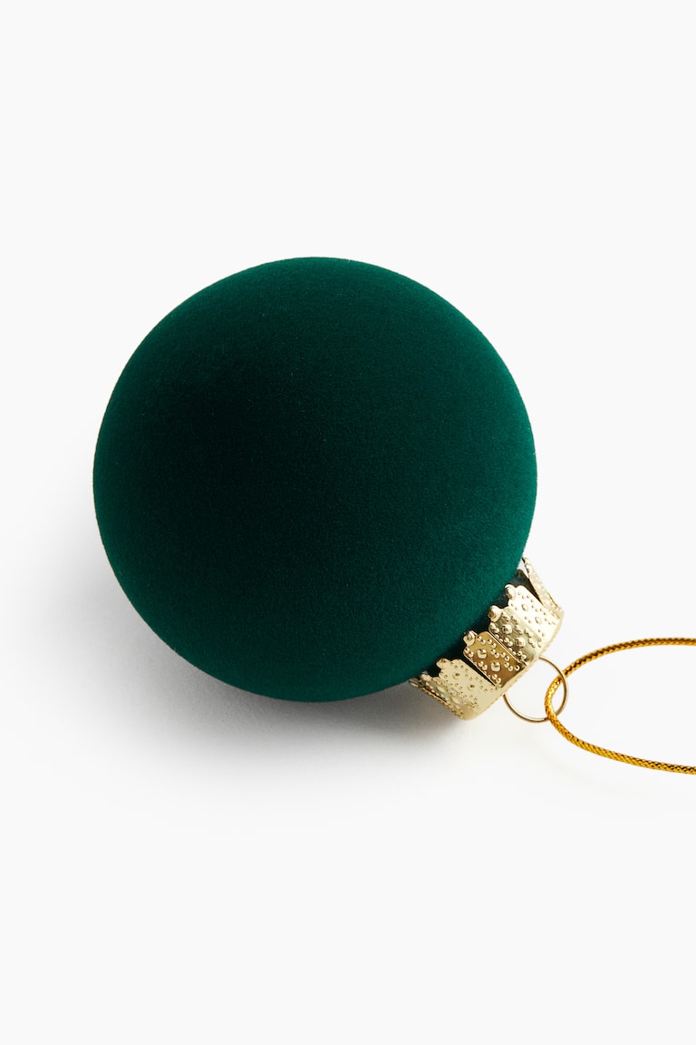 Green 2-pack flocked baubles at H&M Home | H&M GB