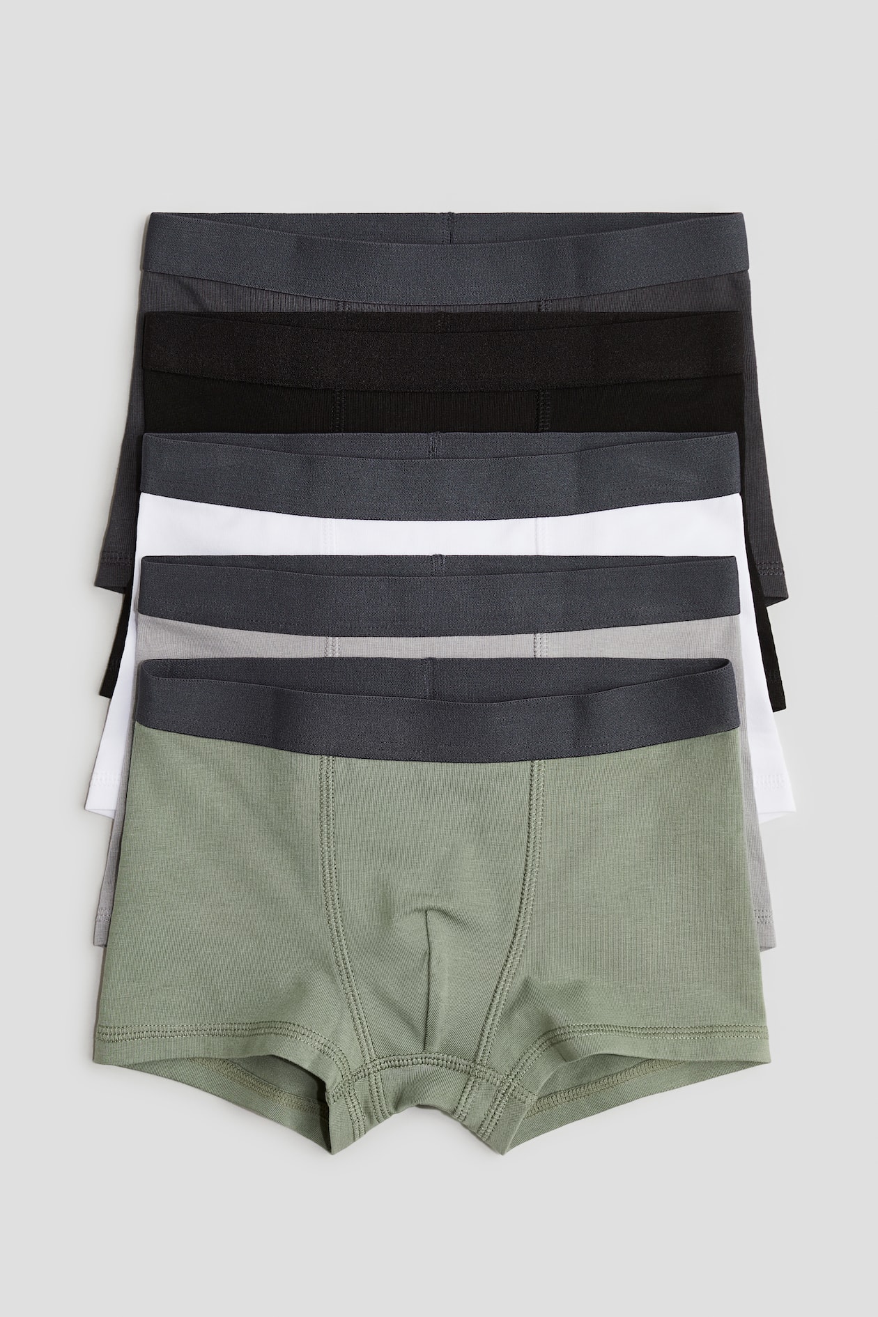5-pak trunks - Sort/Kakigrøn/Hvid - BØRN | H&M DK
