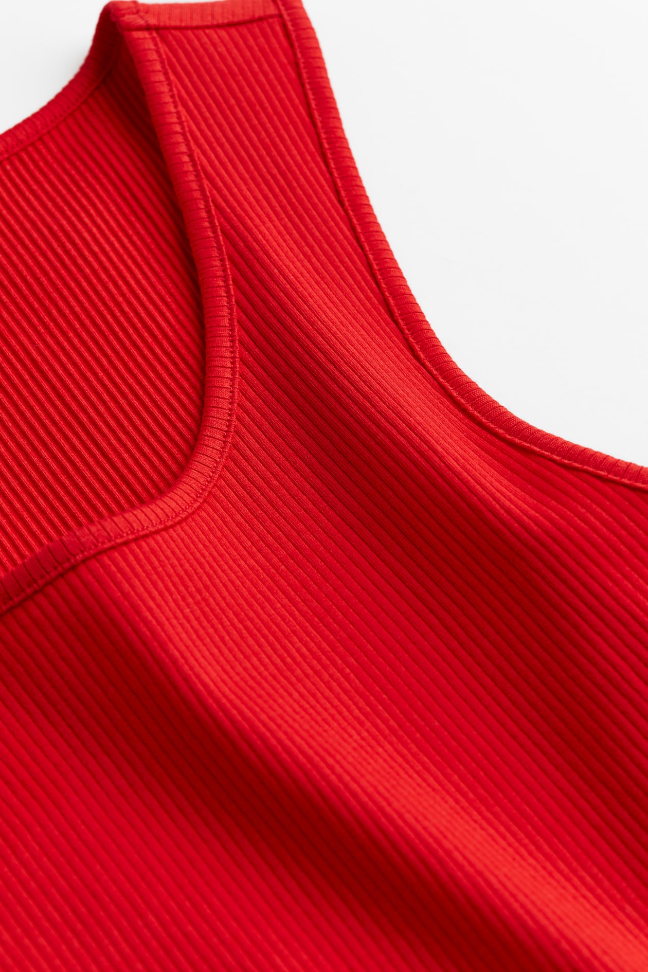 Ribbed Cotton Tank Top - Red - Ladies | H&M US