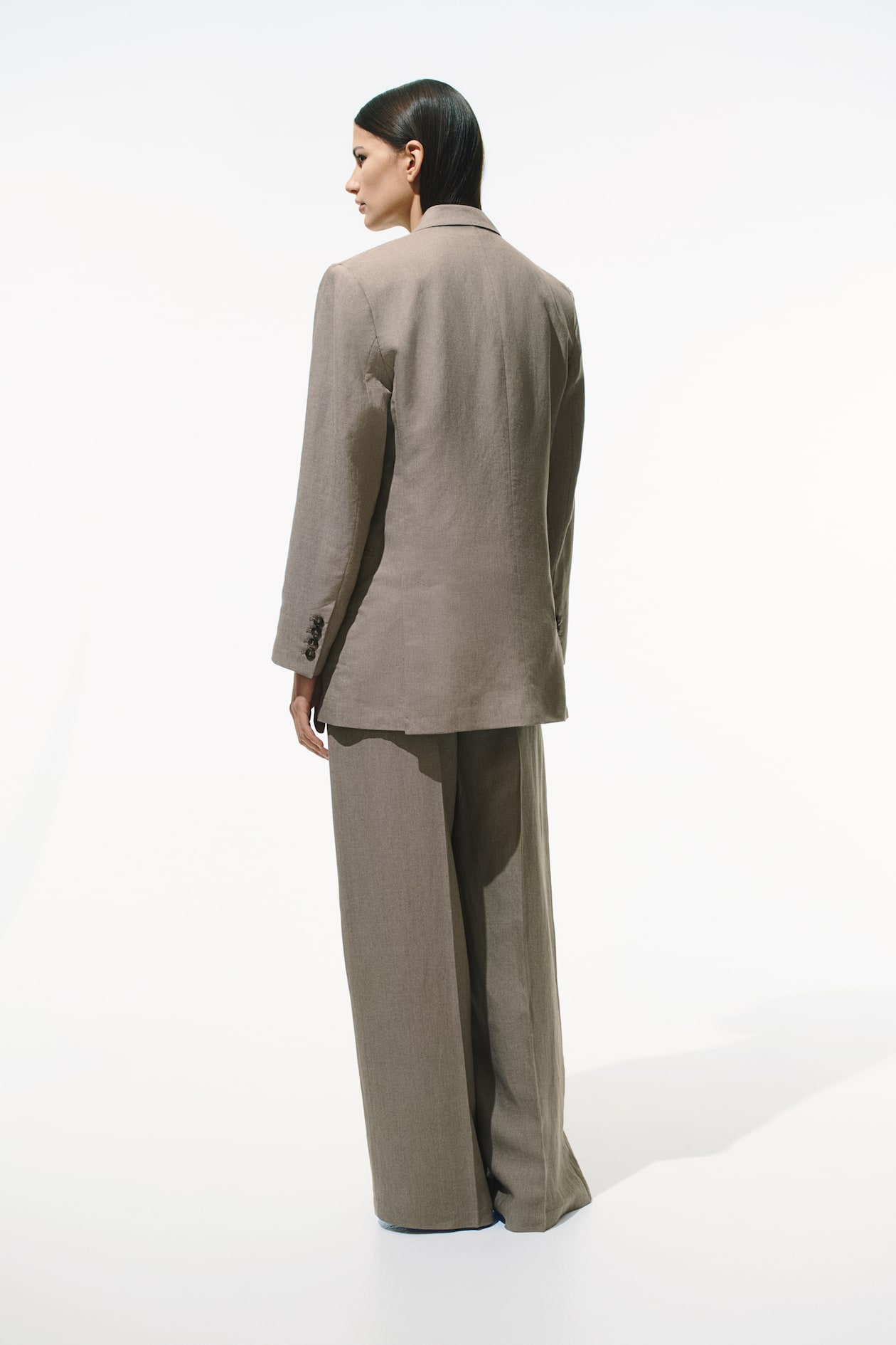 Blazer en mezcla de lino - Greige - Ladies | H&M MX