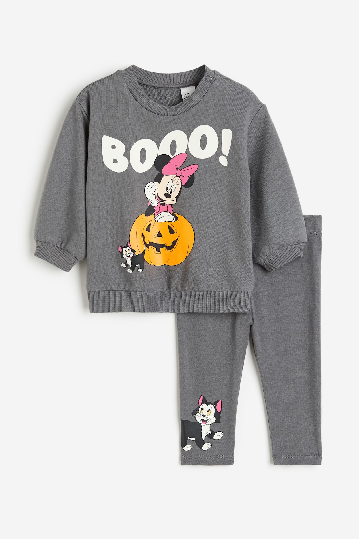 Dark gray/Minnie Mouse 2-piece Printed Cotton Set for kids | H&M US