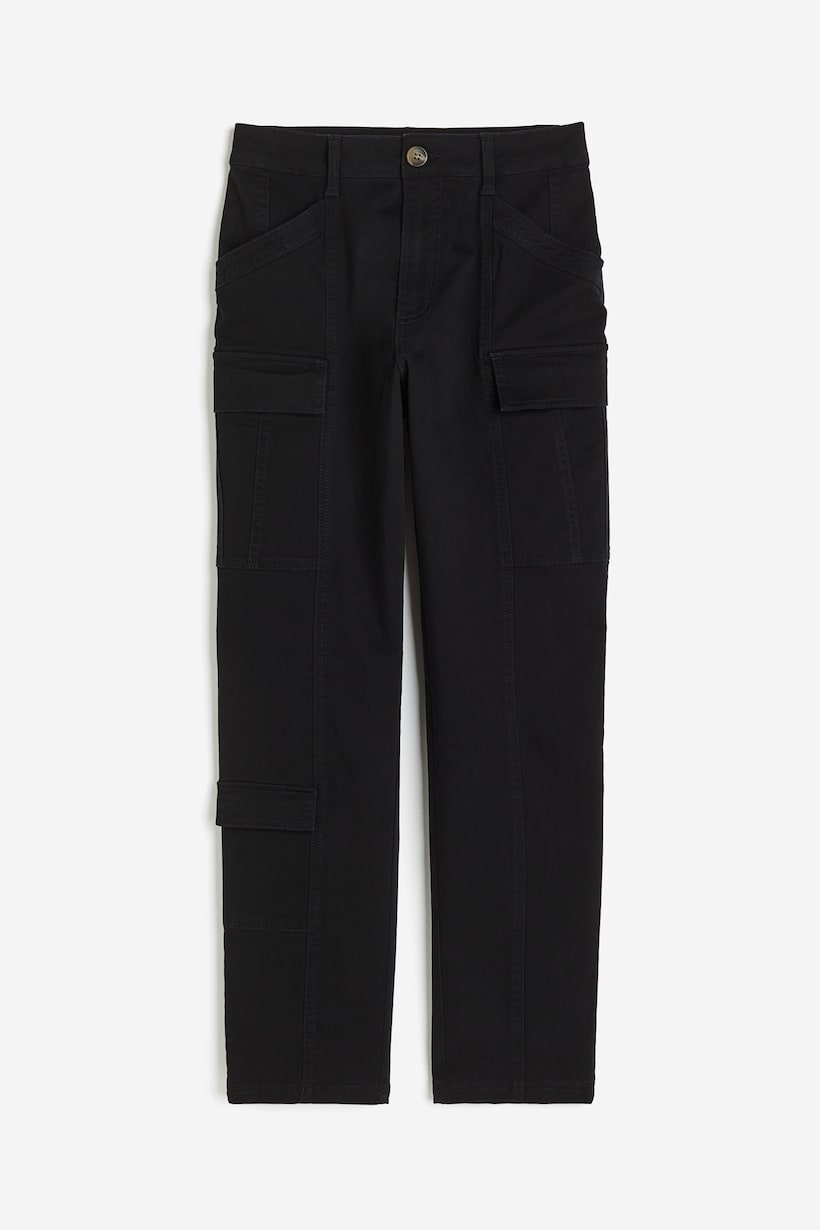 Twill cargo trousers - Black - Ladies | H&M GB