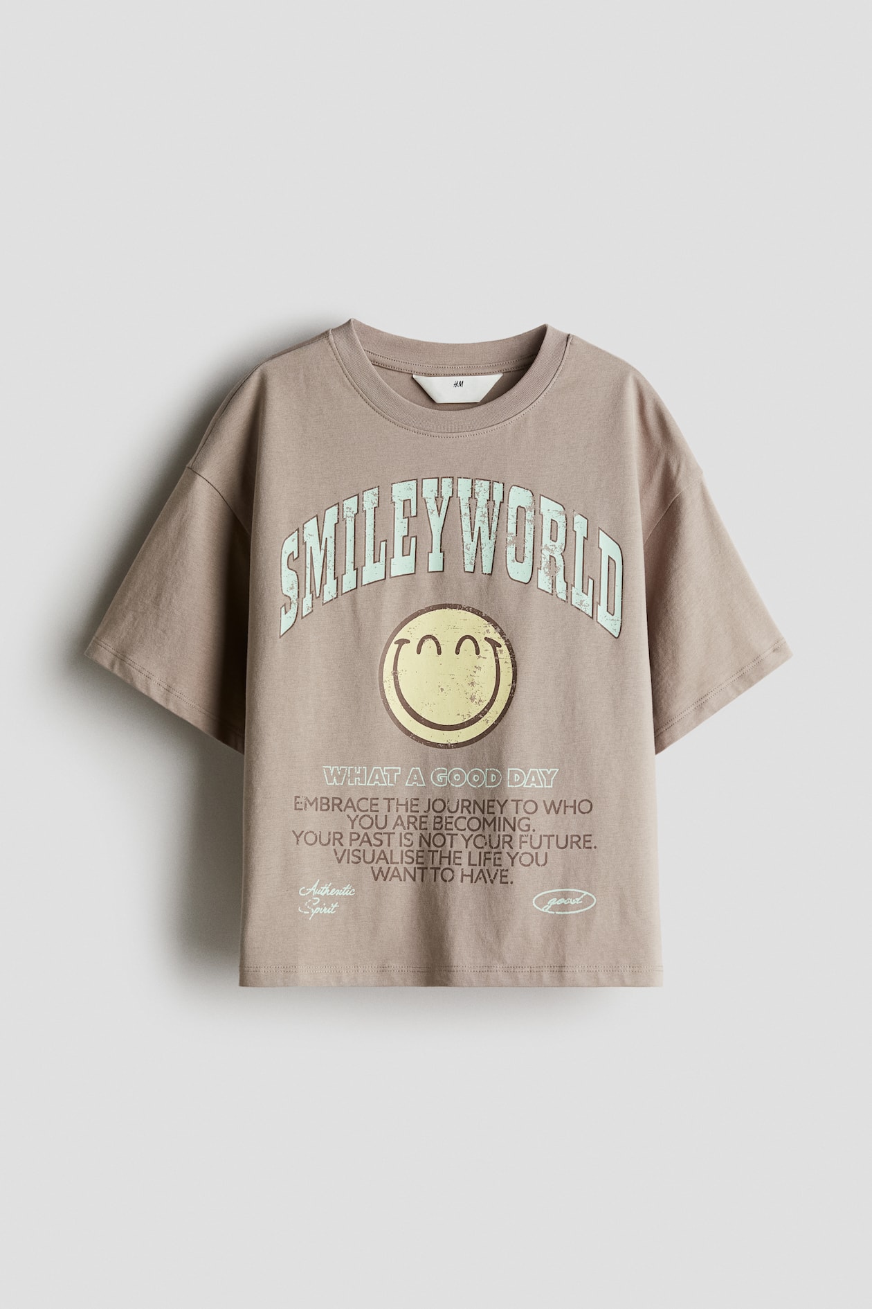 Dark beige/SmileyWorld® Printed Cotton T-Shirt for kids | H&M US