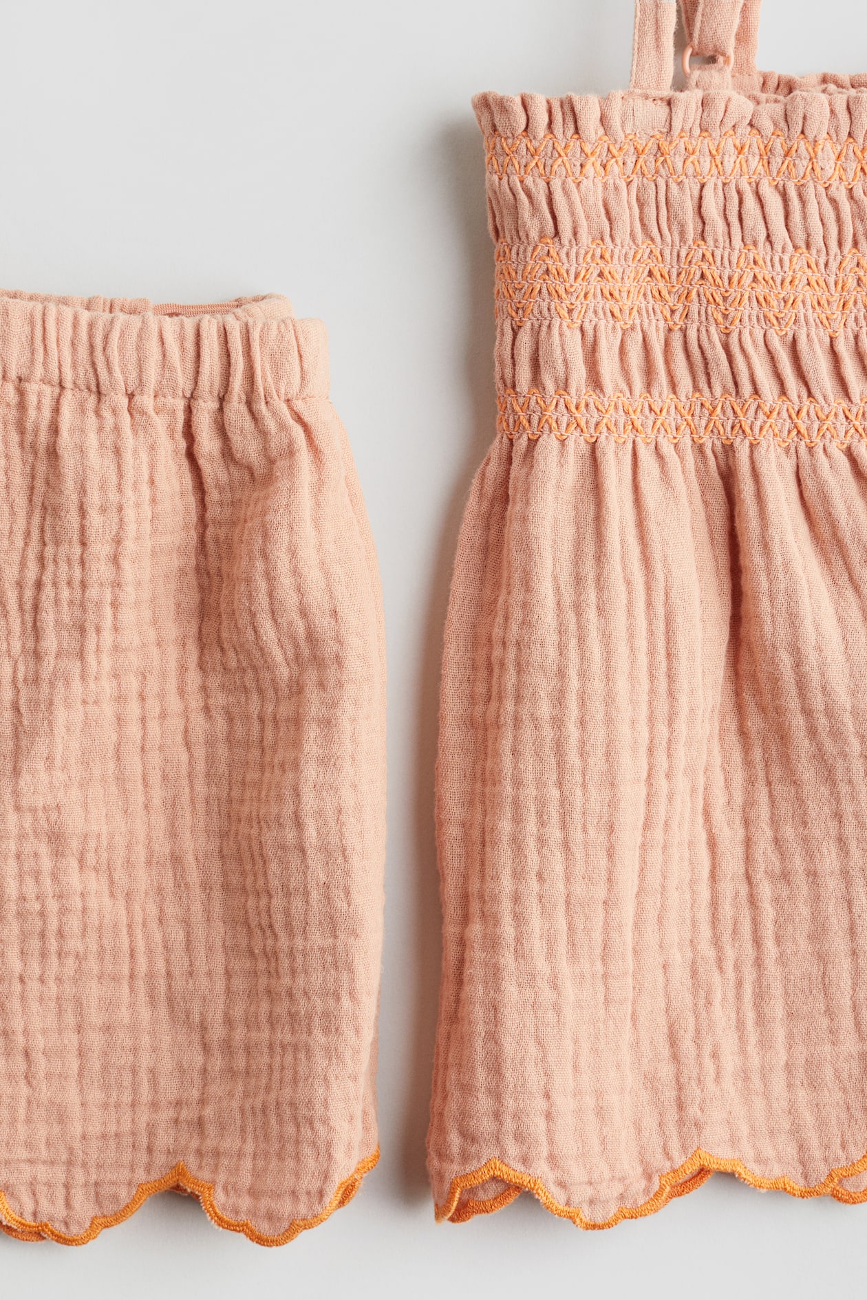 2-piece Cotton Muslin Set - Peach - Kids | H&M US