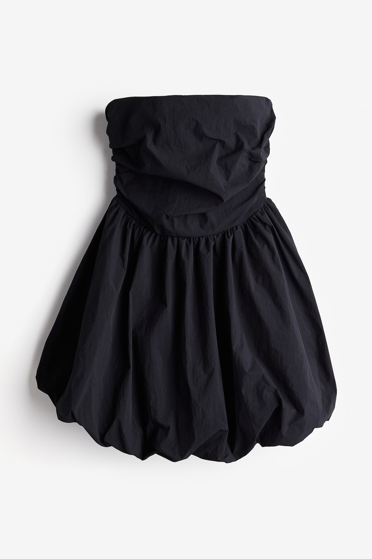 Bubble-hem Bandeau Dress - Black - Ladies | H&M US