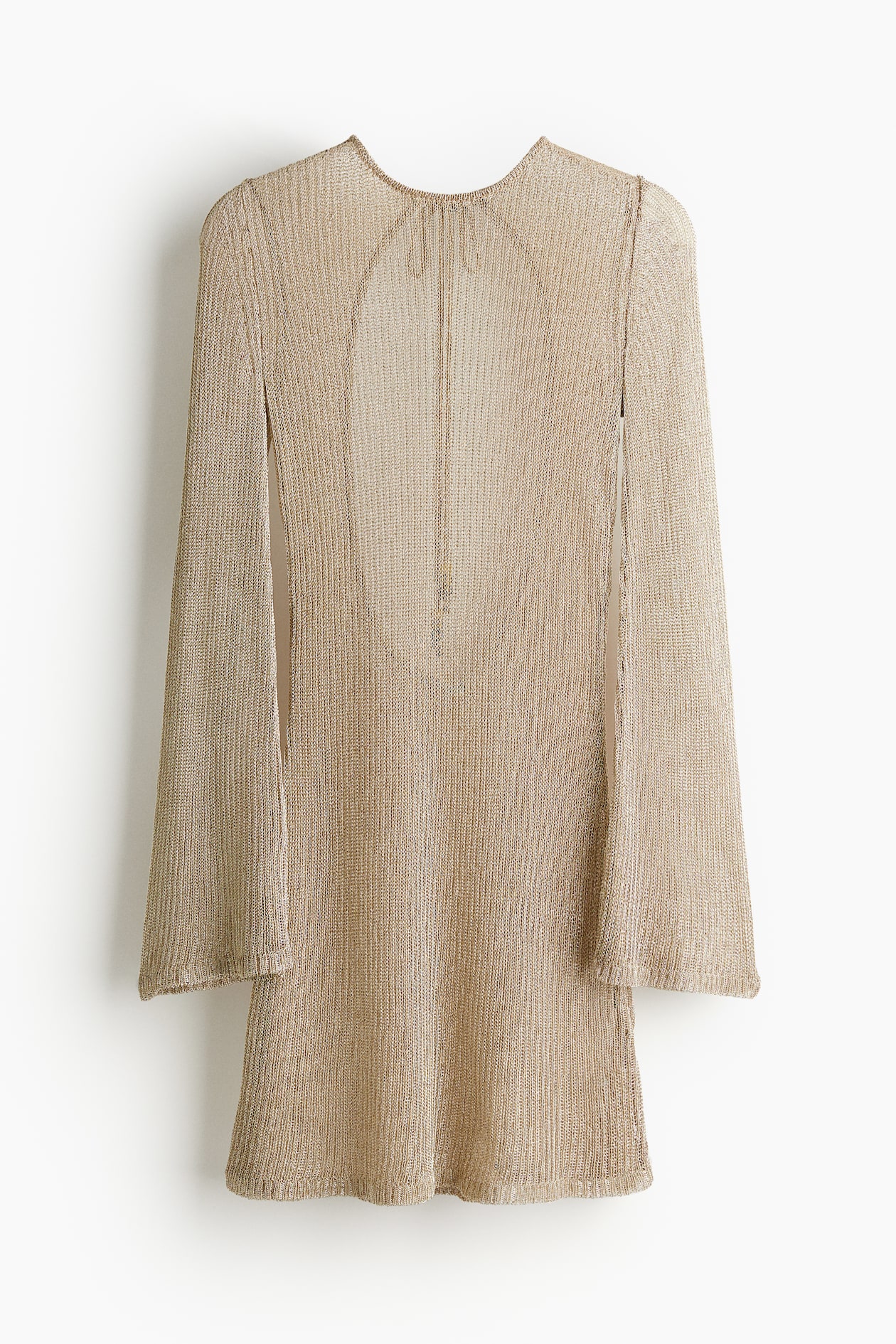 Women's Gold-coloured Open-back knitted dress | H&M MY