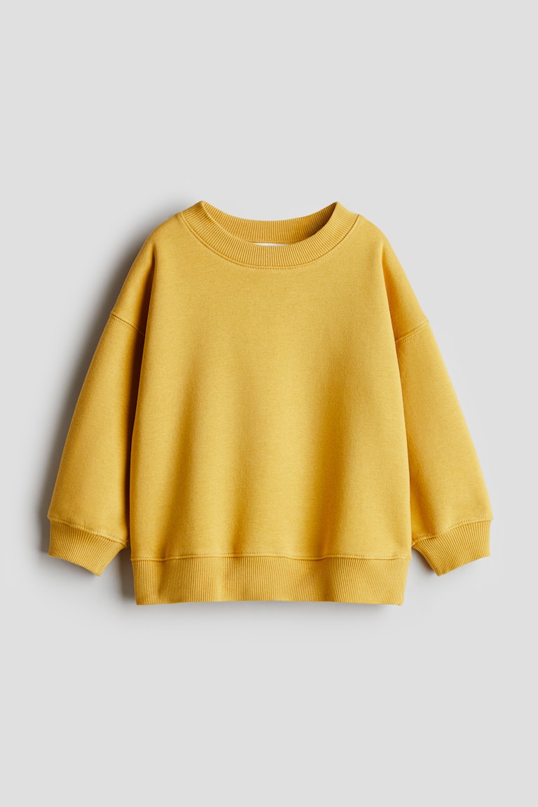 Yellow Oversized Brushed-Inside Sweatshirt for kids | H&M US