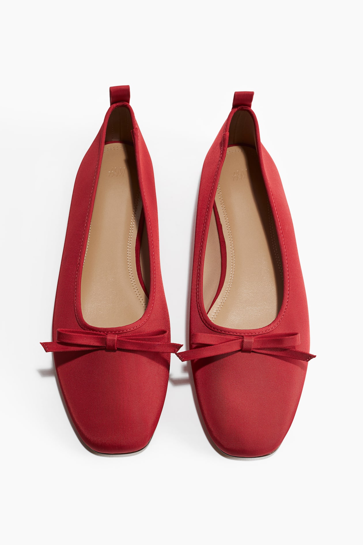 Women's Red Bow-Detail Ballet Flats | H&M CA