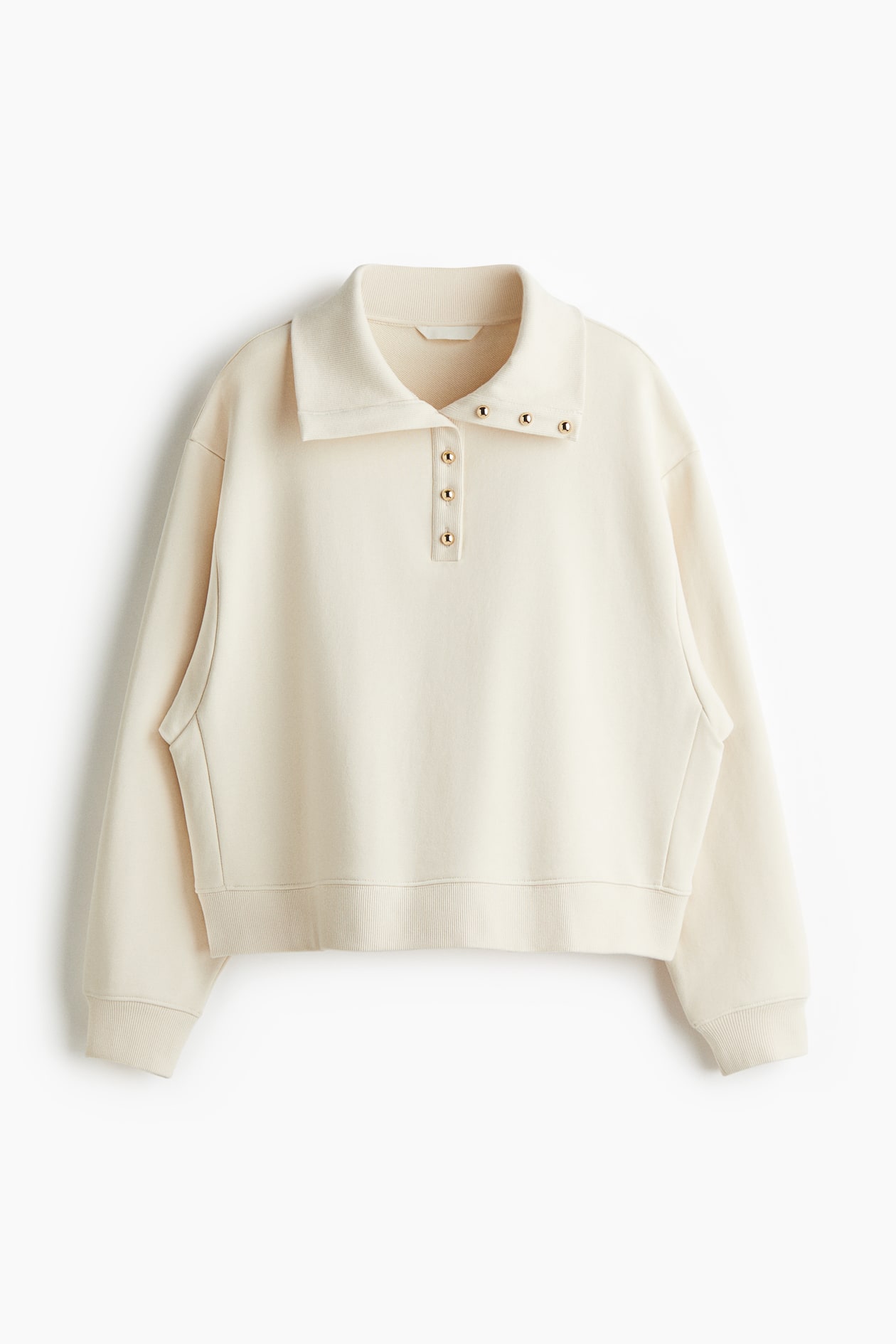 Button-top sweatshirt - Cream - Ladies | H&M GB