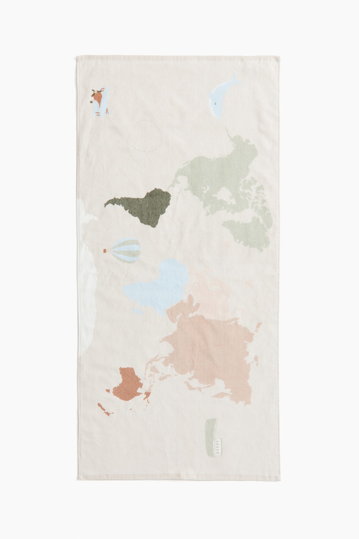 Patterned Bath Towel - Light beige/map - Home All | H&M US