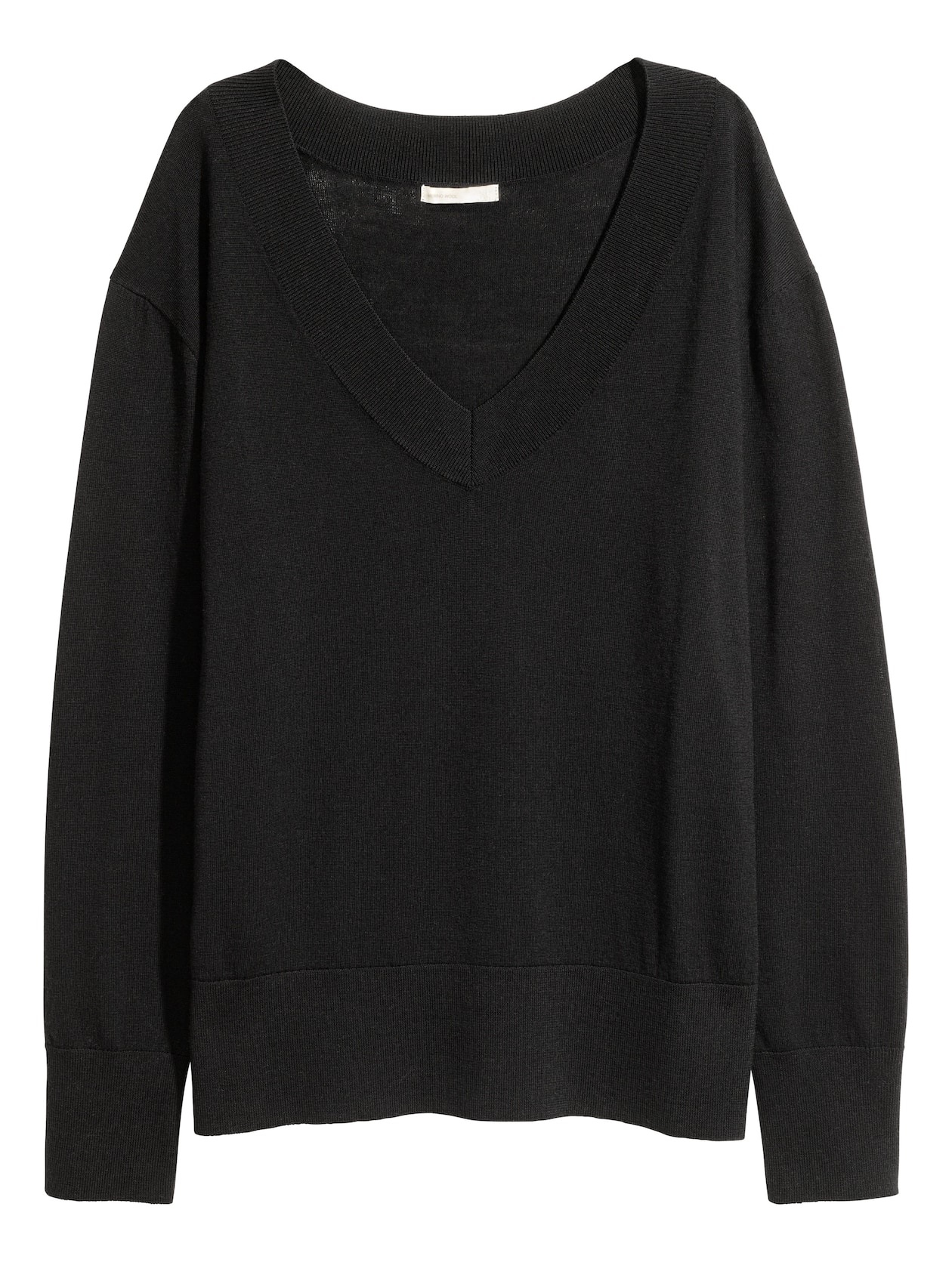 Fine-knit Merino Wool Sweater - Black - Ladies | H&M US