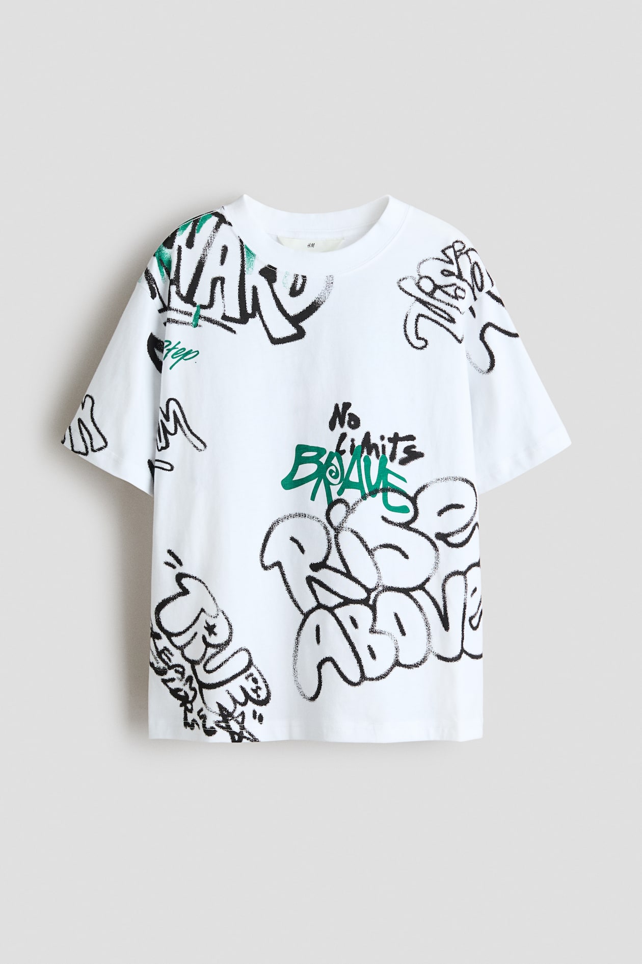 White/graffiti Loose-Fit Printed T-Shirt for kids | H&M CA