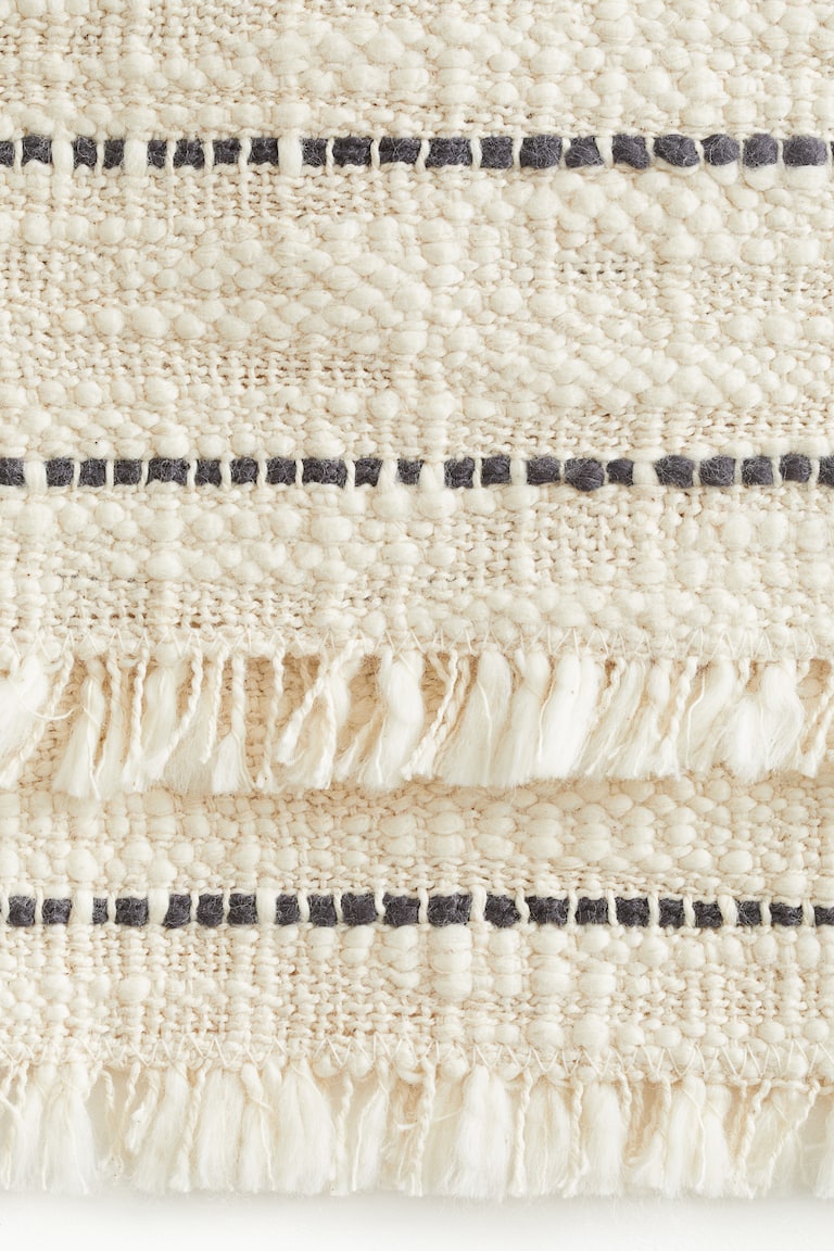 Light beige/striped Textured-Weave Table Runner at H&M Home | H&M US