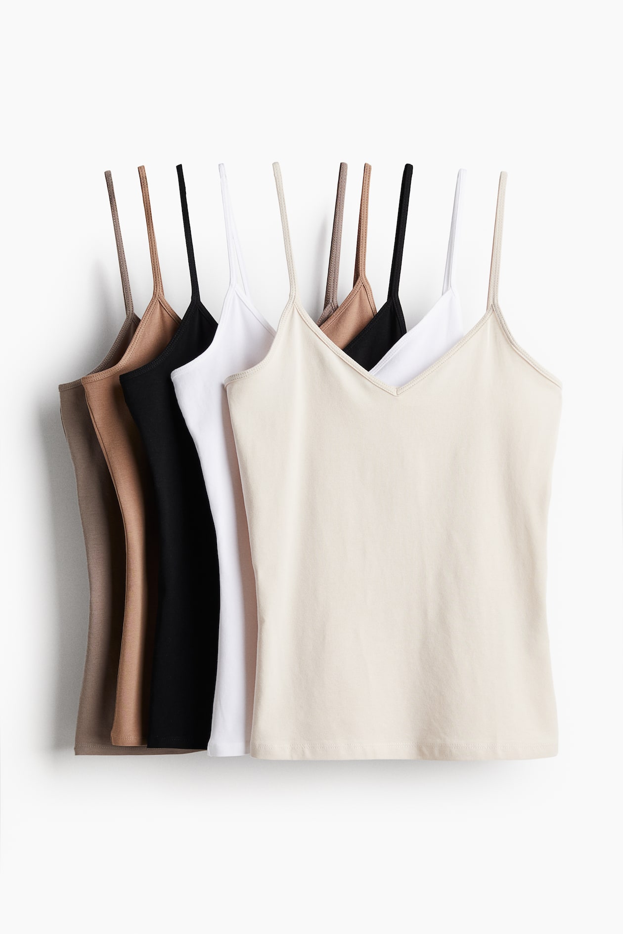 Women's Light beige/beige 5-Pack Camisole Tops | H&M CA