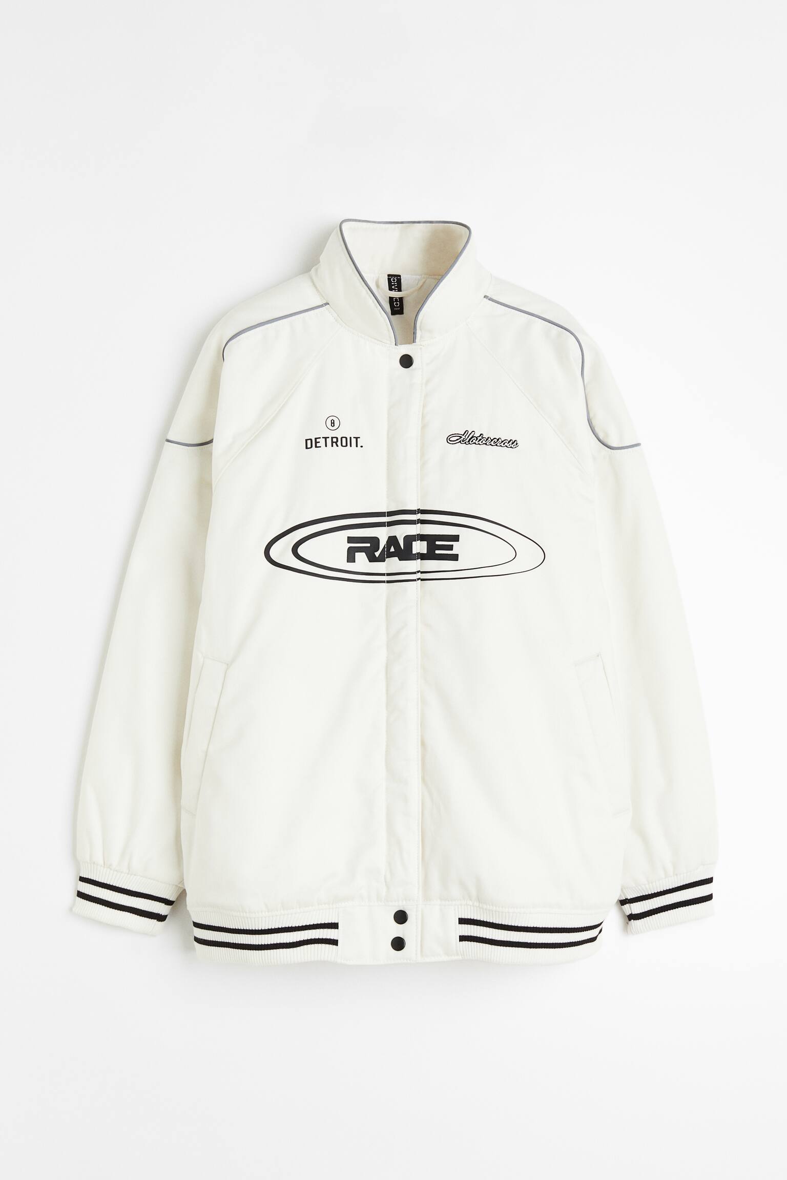 Printed racer jacket - Cream/Race - Ladies | H&M