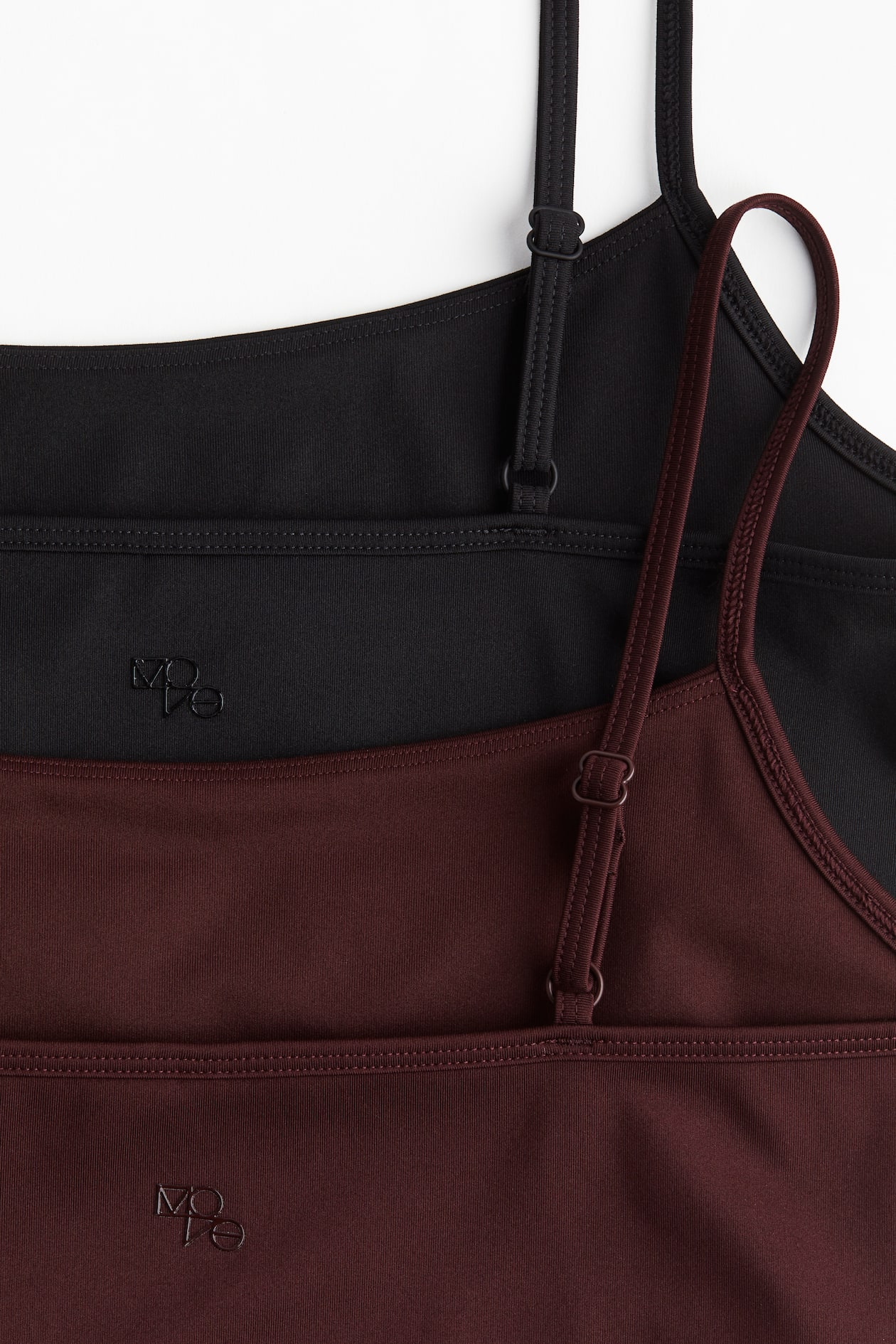 2-pack Shelf-bra Sports Tops - Dark red/black - Ladies | H&M US