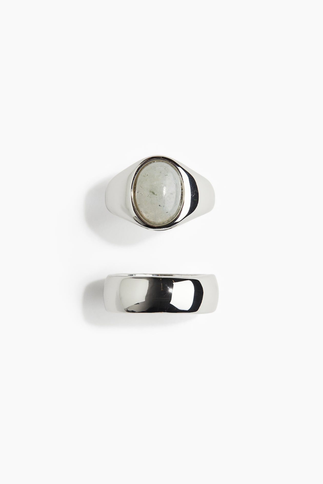 Men’s Silver-coloured 2-pack rings | H&M IN