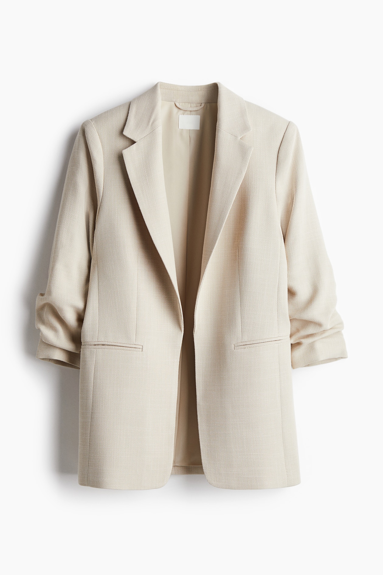 Blazer mit gerafften Ärmeln - Hellbeige - Ladies | H&M DE