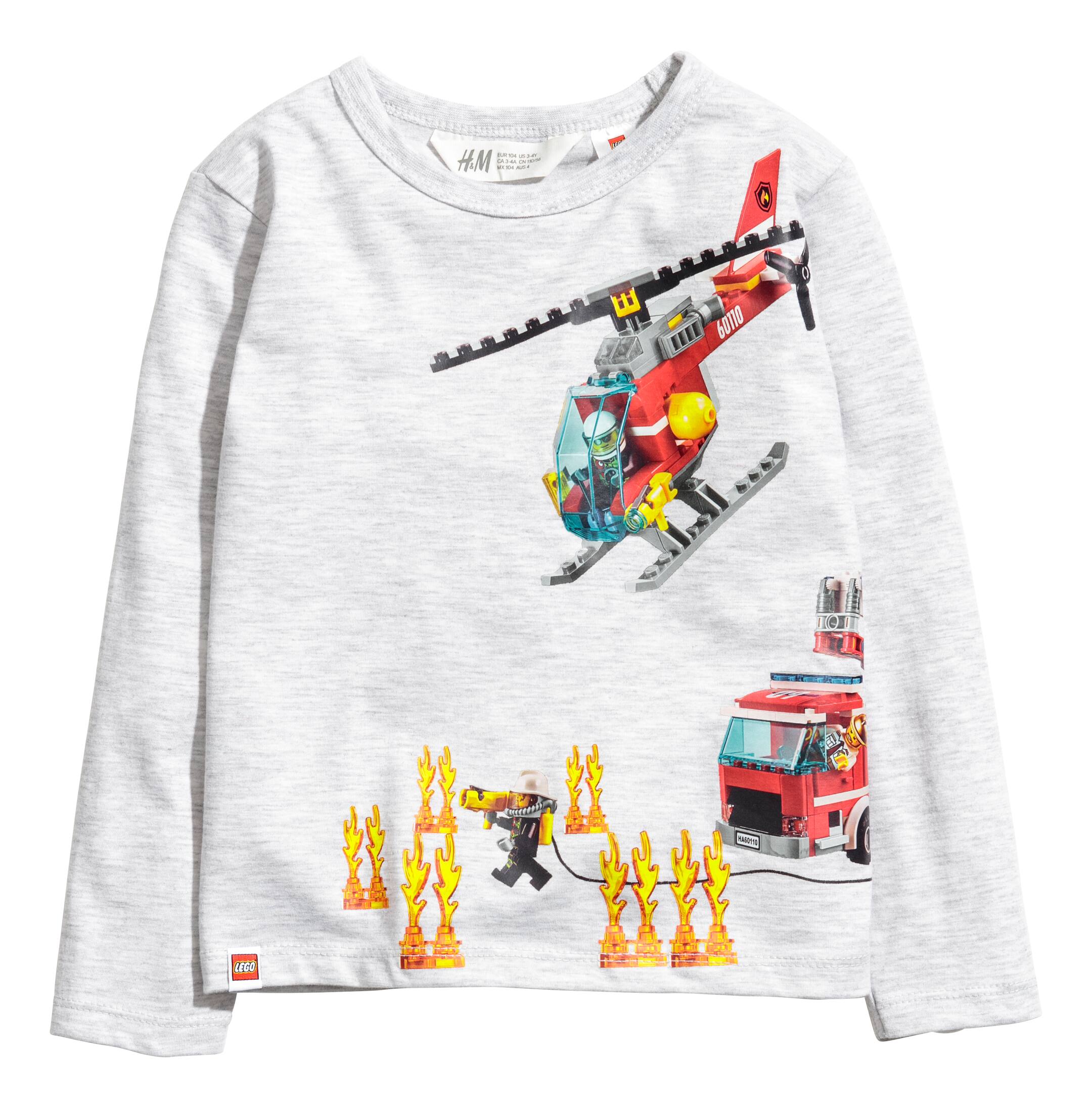 2-pack Jersey Tops - Long sleeve - Bright red/Lego - Kids | H&M CA