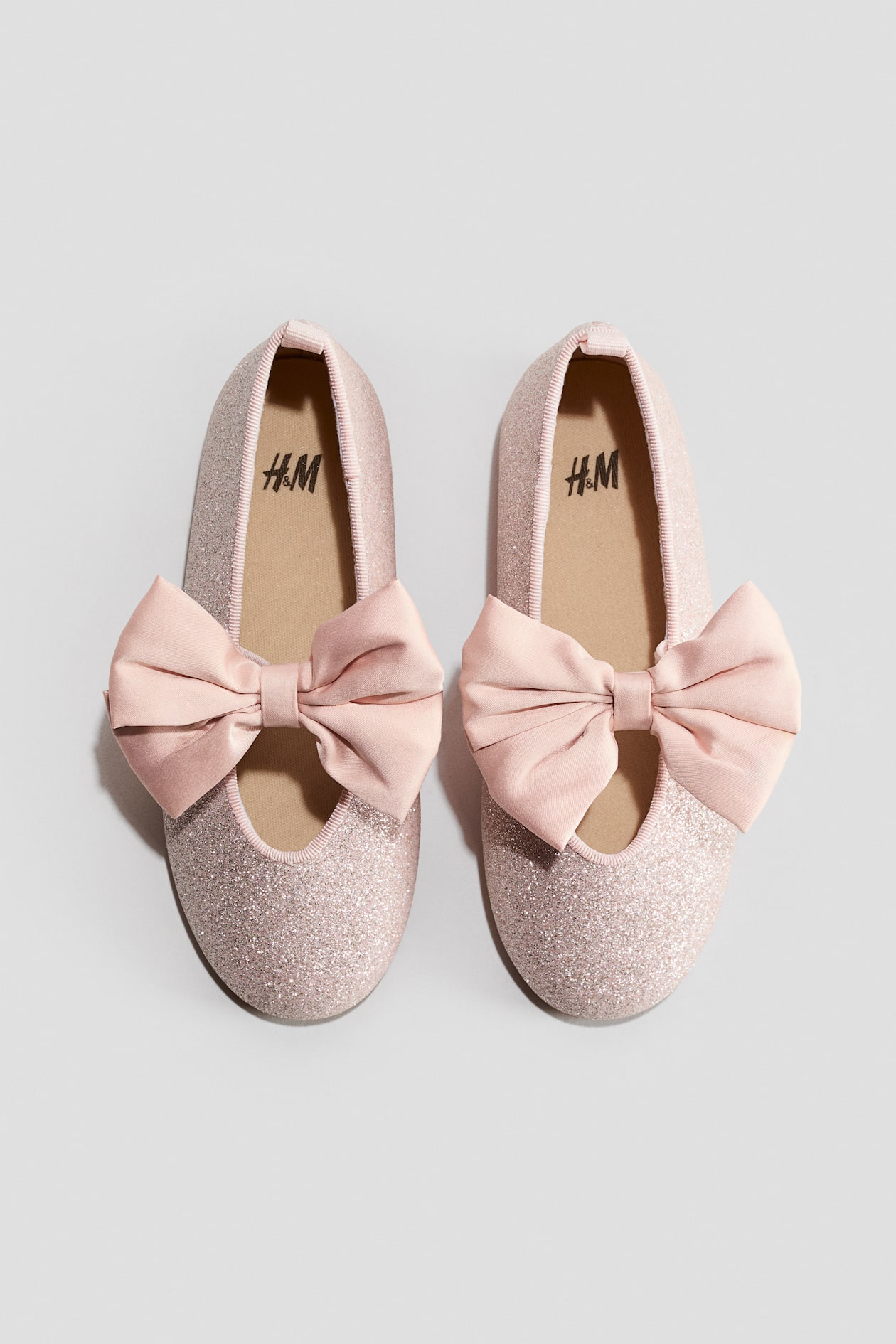 Ballerinaskor med applikationer - Ljusrosa/Glittrig - BARN | H&M SE