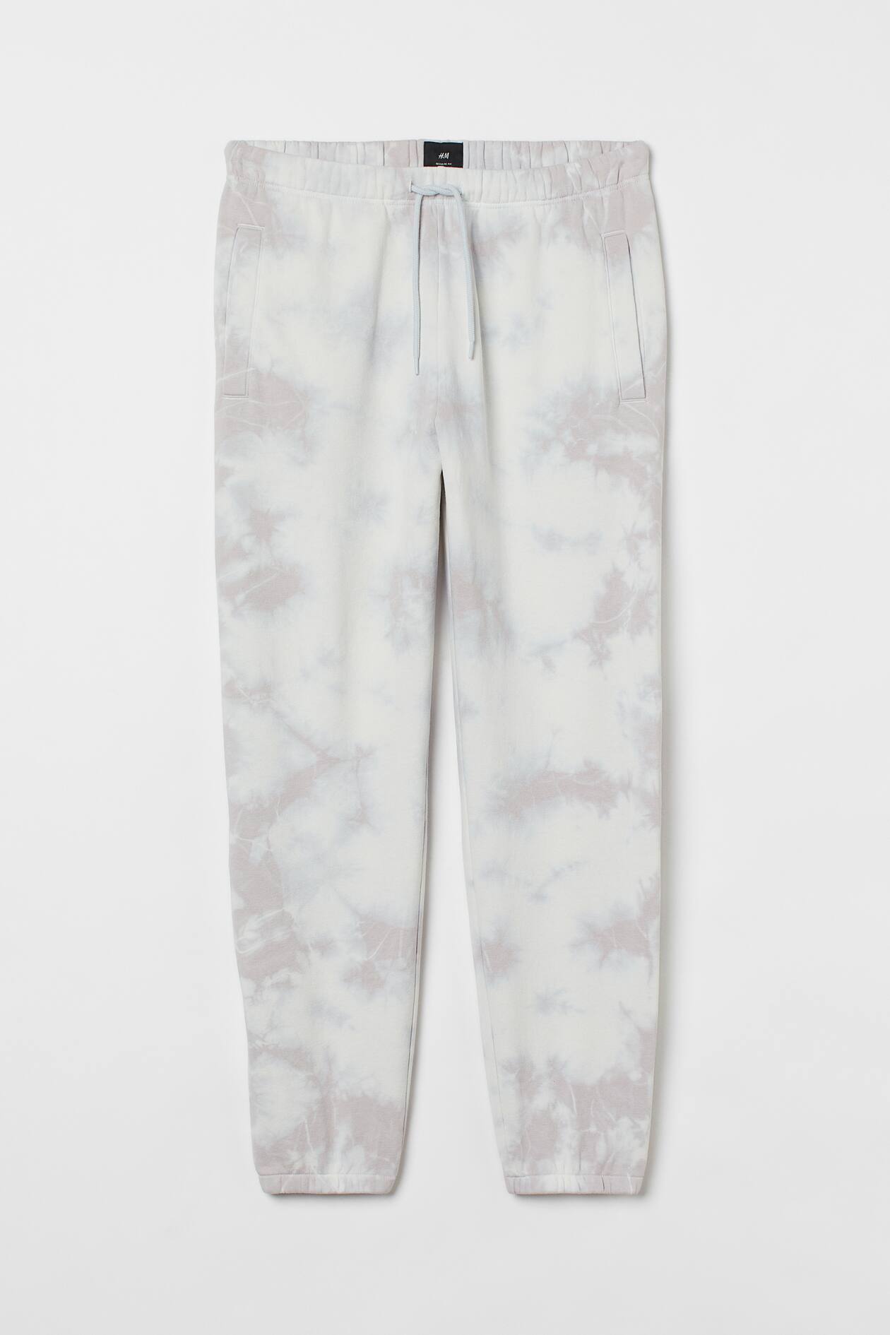 Regular Fit Patterned joggers - Light grey/Tie-dye - Men | H&M GB