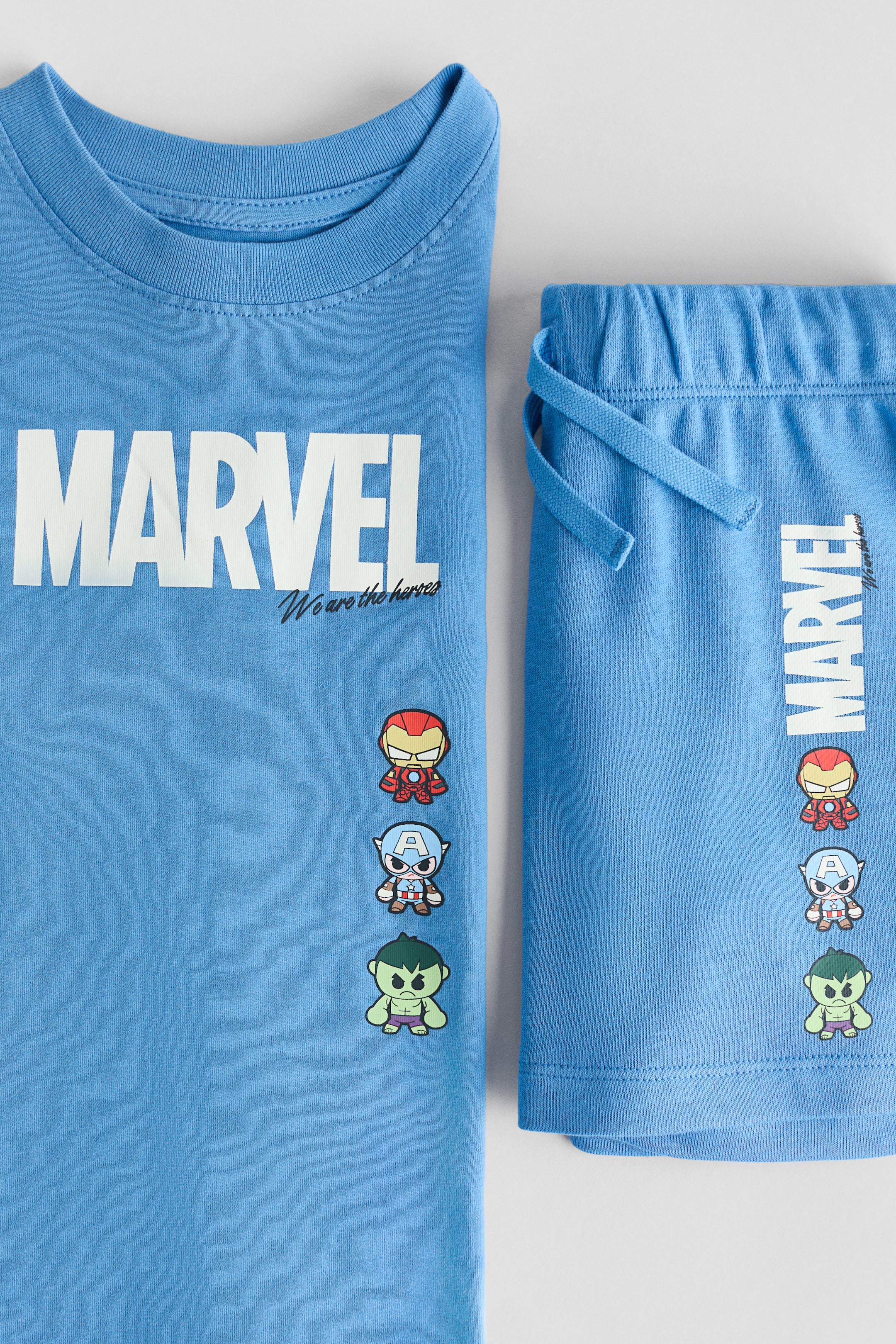 2-piece printed jersey set - Blue/Marvel Comics - Kids | H&M IN