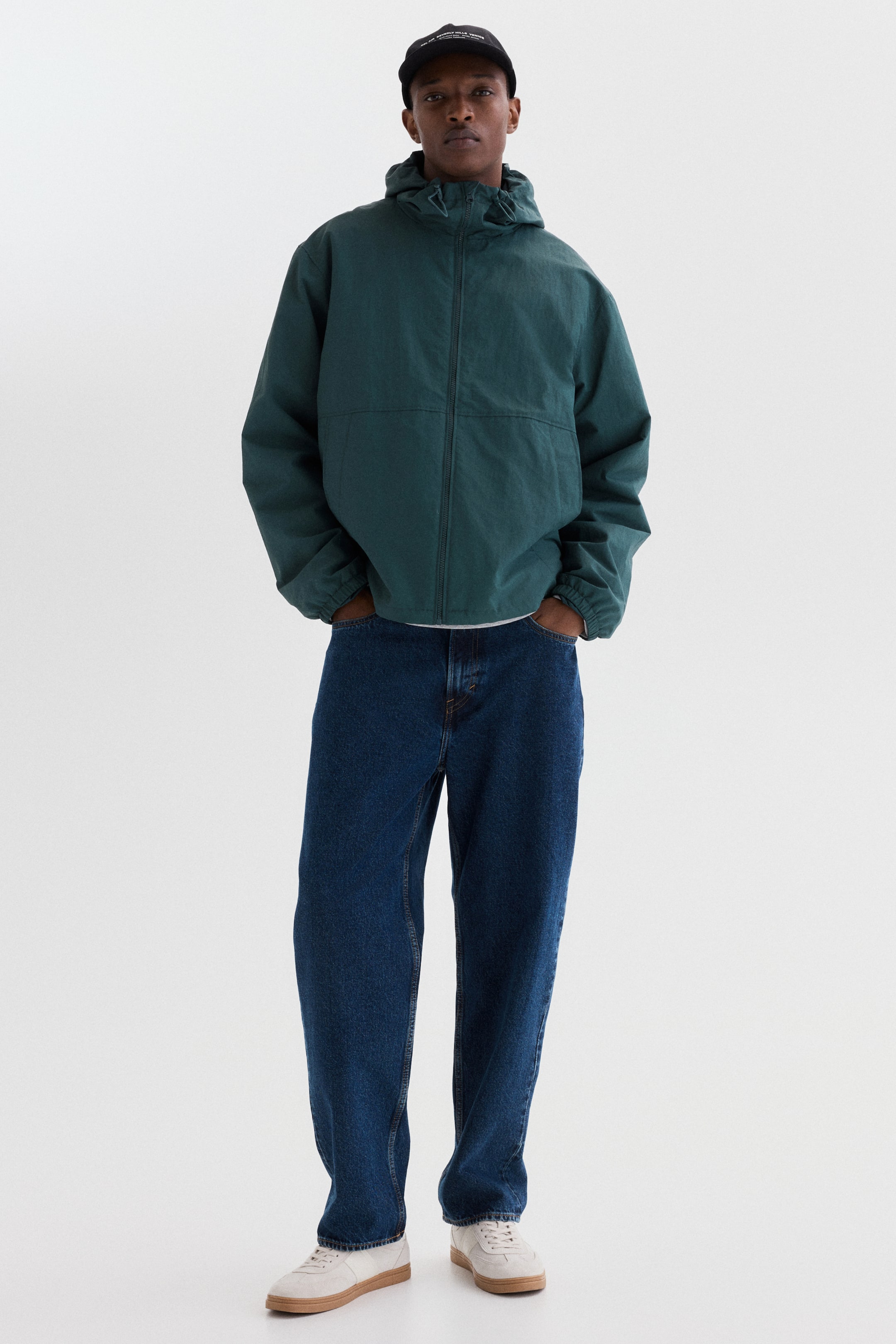 Rompevientos repelente al agua en nylon - Azul cerceta oscuro - Men | H ...