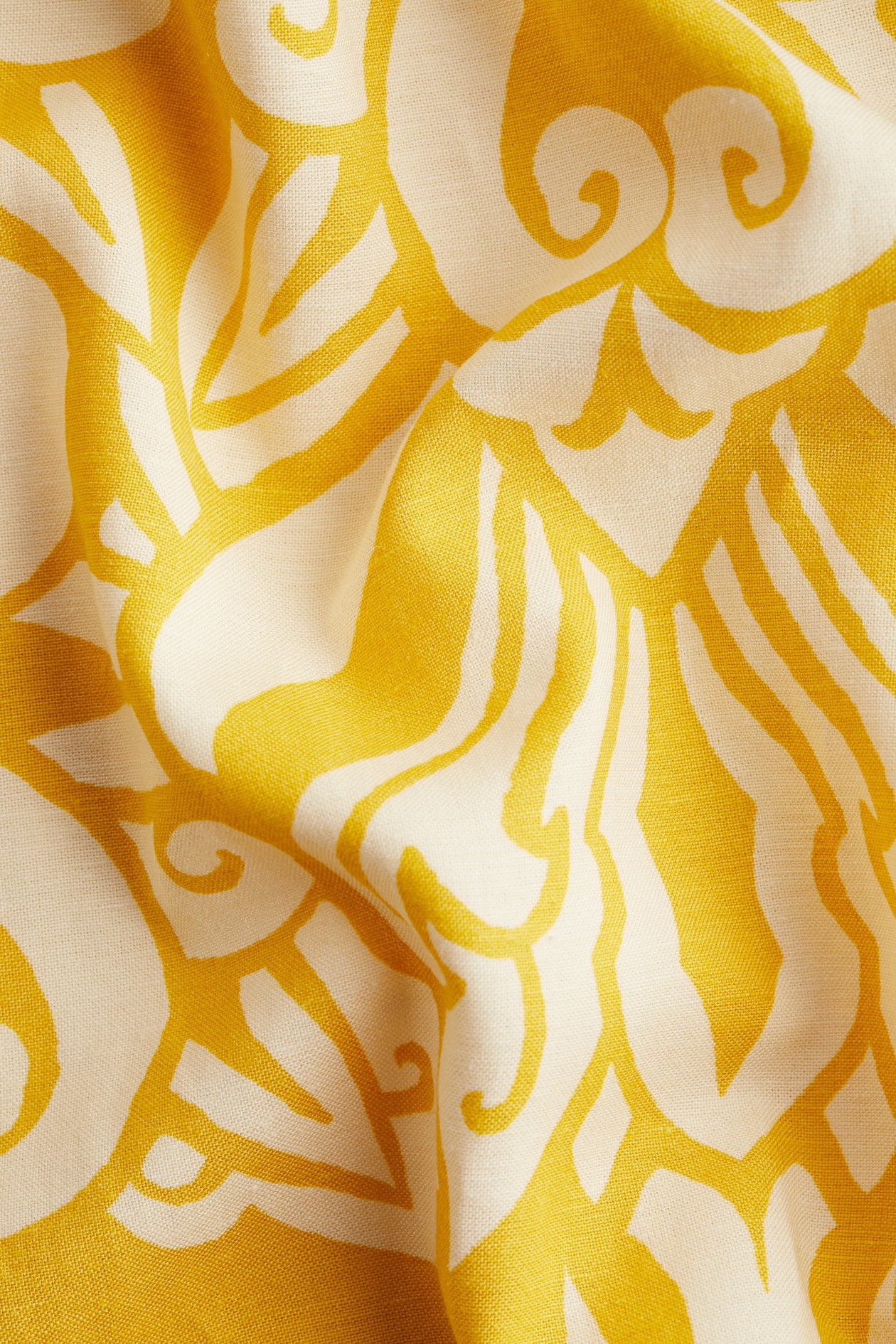 Women's Yellow/Patterned Linen-blend trousers | H&M GB