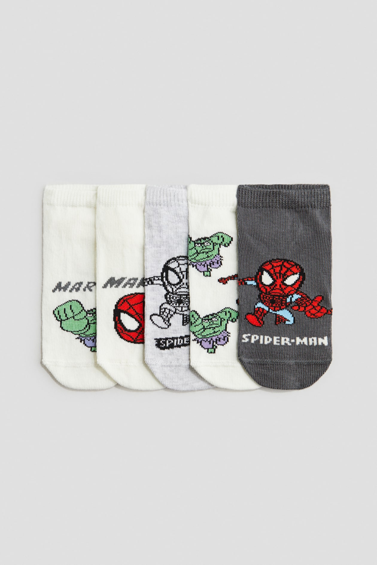 5-Pack Intarsia-Motif Socks - White/Marvel Comics - Kids | H&M US