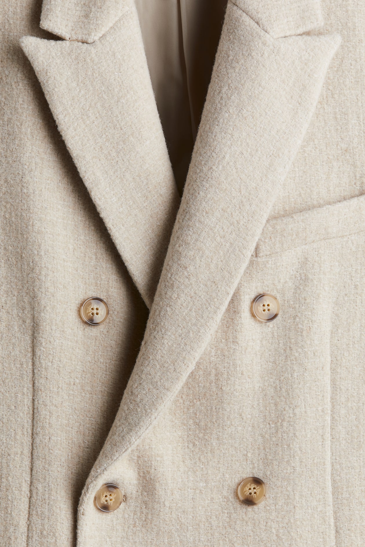 Double-breasted jas van wolmix - Beige - HEREN | H&M NL