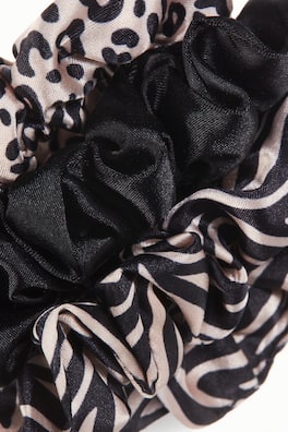3-Pack Scrunchies - Dark gray/animal print - Beauty all | H&M US