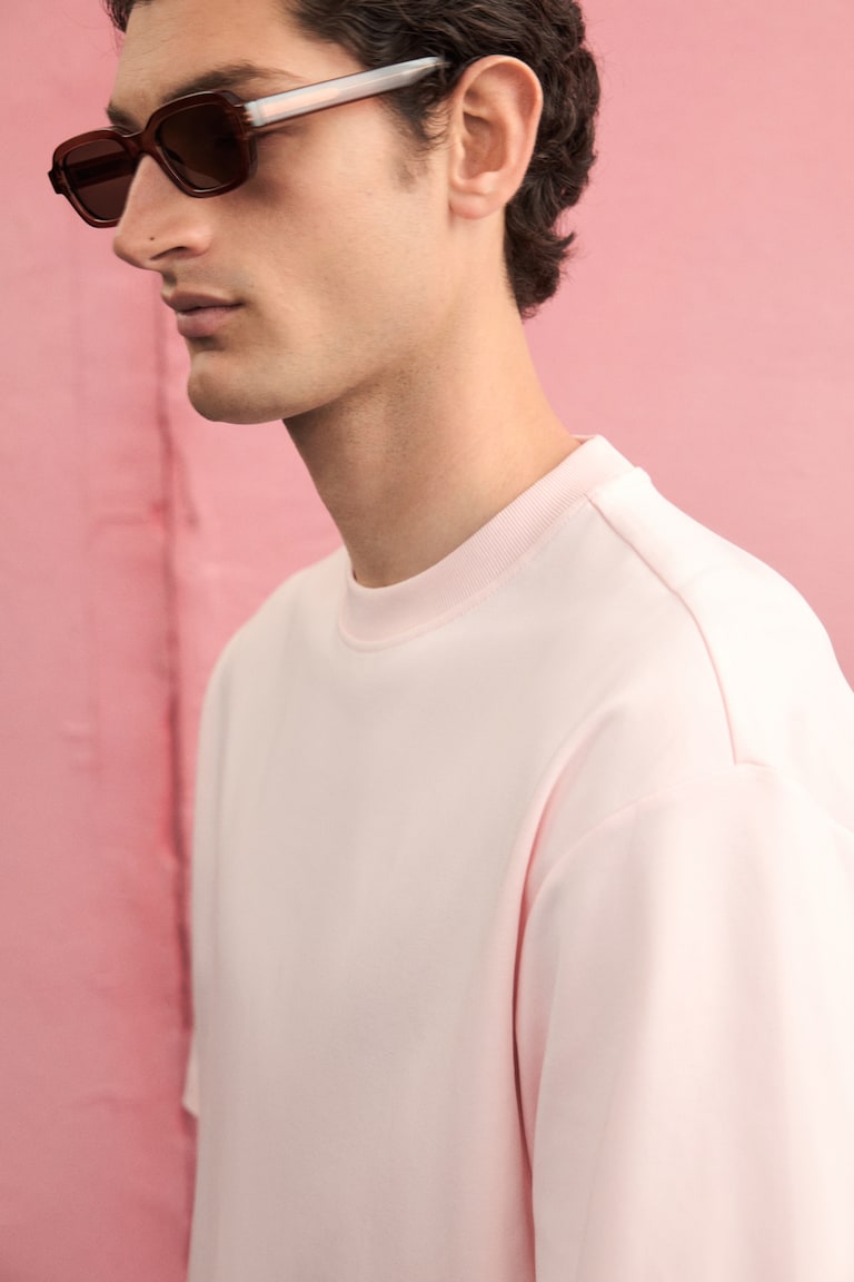 Men’s Pink Loose-Fit Boxy T-Shirt | H&M CA