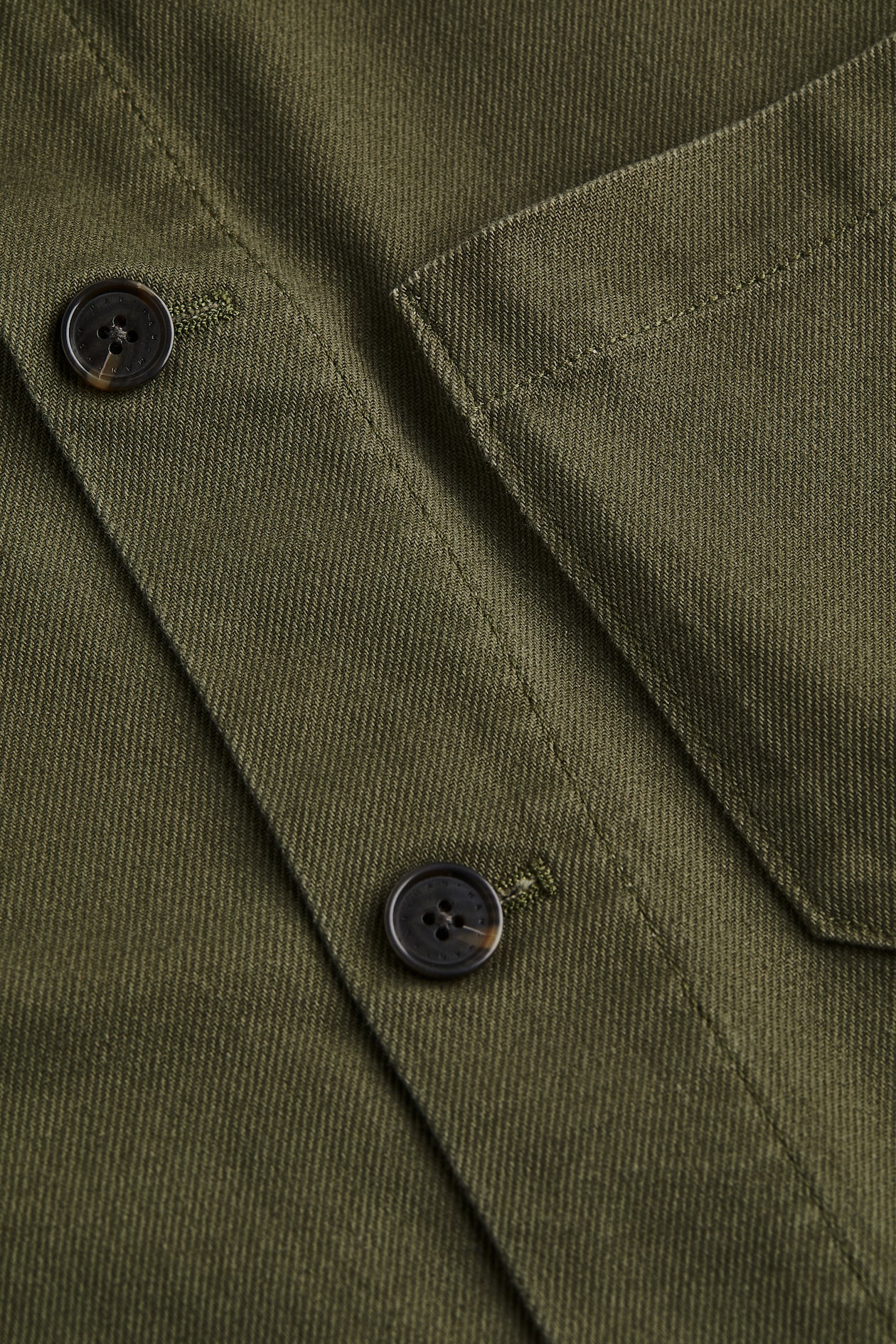 Regular Fit Twill Shacket - Dark khaki green - Men | H&M US